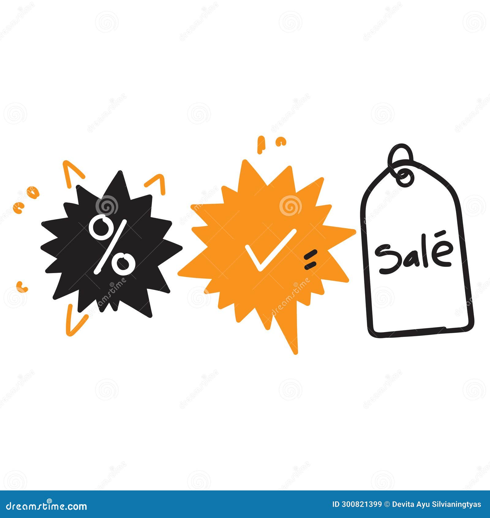 Hand Drawn Doodle Discount Banner Illustration Vector Stock ...