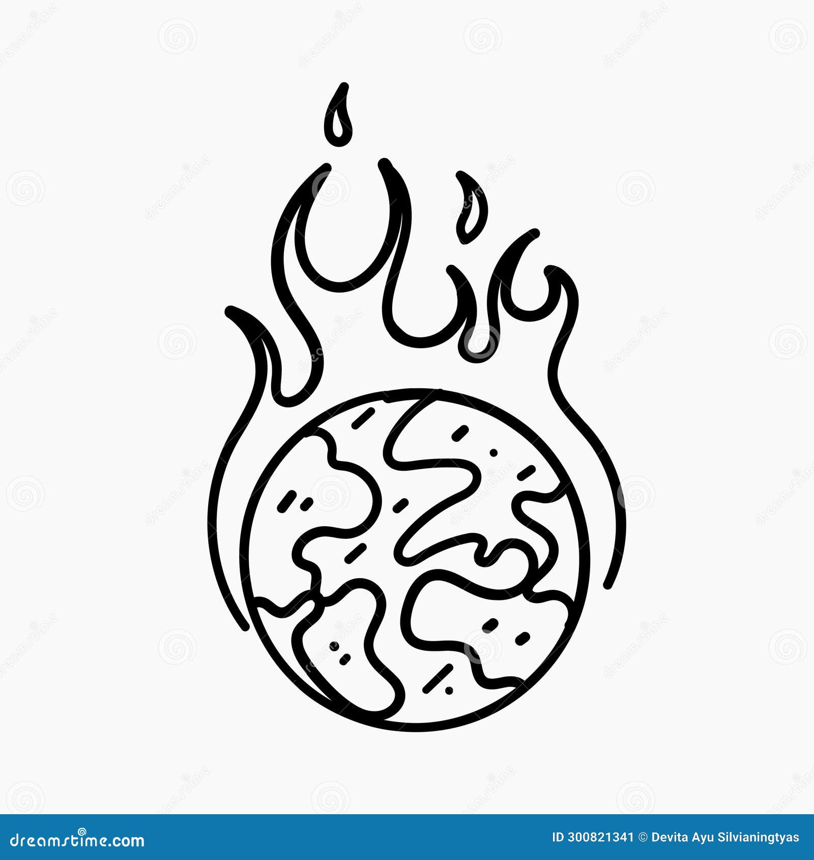 Hand Drawn Doodle the Earth is Burning Illustration Vector Stock Vector ...