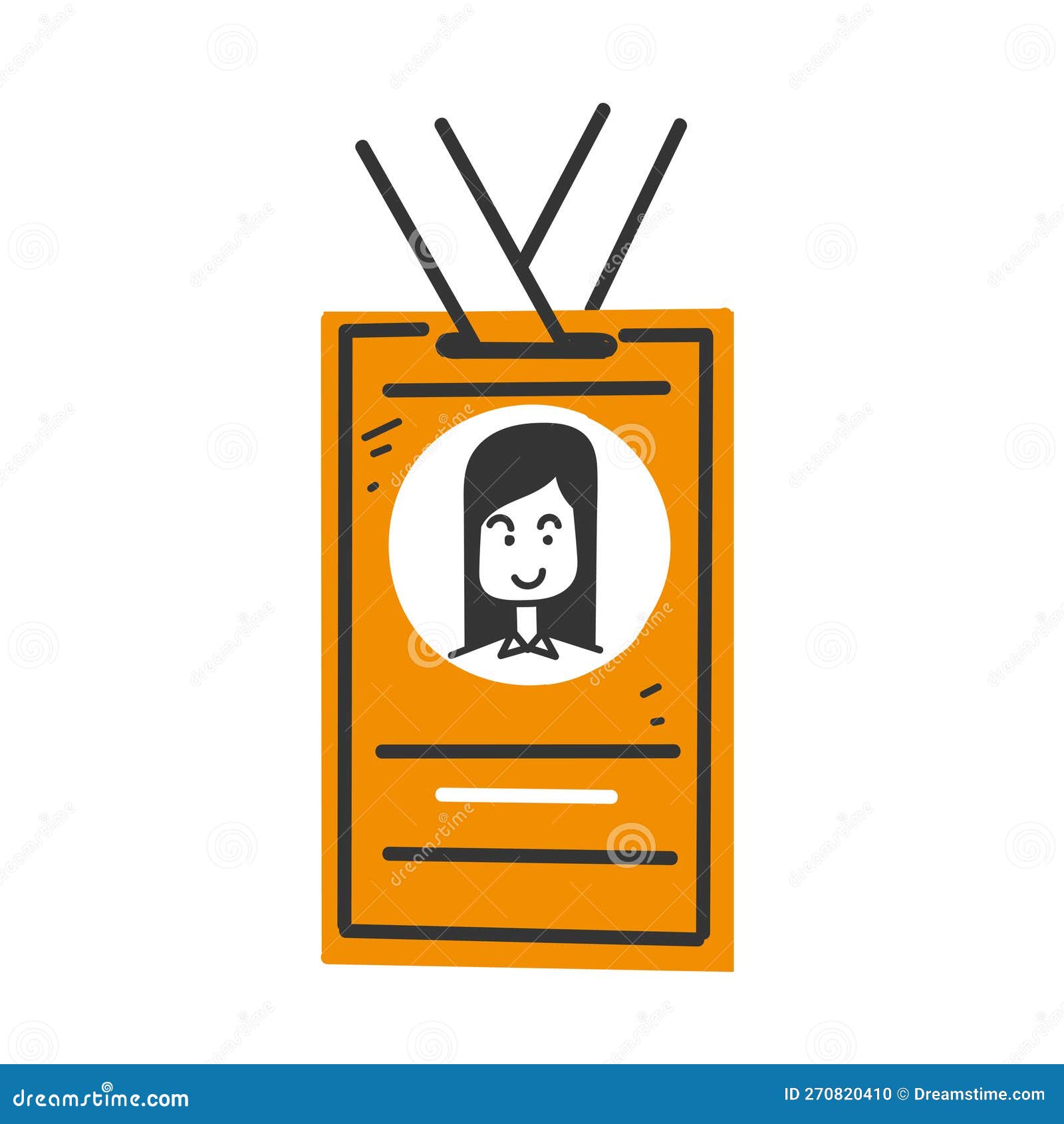 Hand Drawn Doodle Employee Card Id Illustration Vector Stock Vector ...