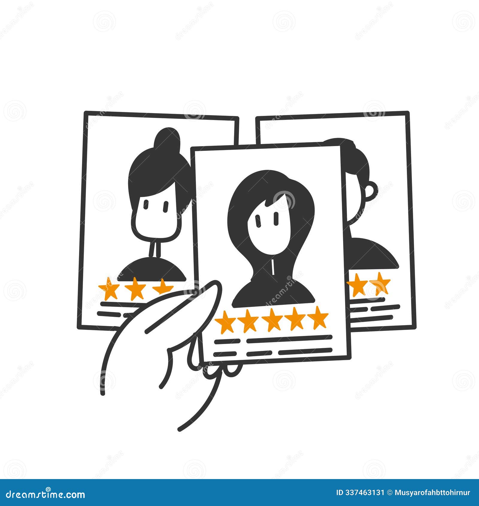 Hand Drawn Doodle Employee or Customer Performance Review Stars Stock ...