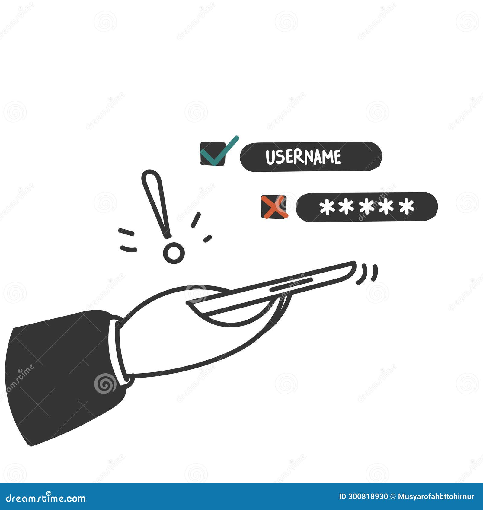 Wrong Password Isolated Cartoon Vector Illustrations. | CartoonDealer ...