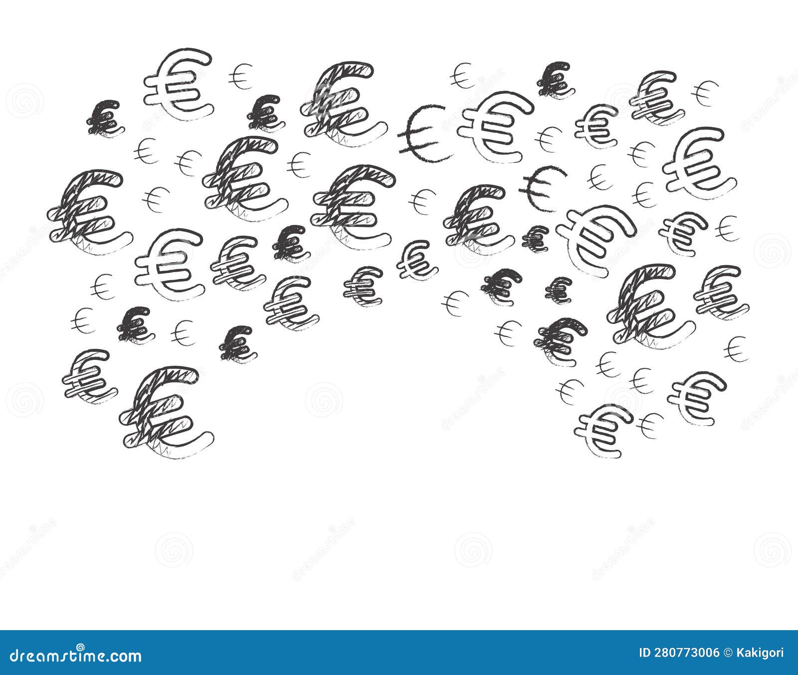 Hand Drawn Doodle Euro Symbol Stock Vector - Illustration of symbol ...