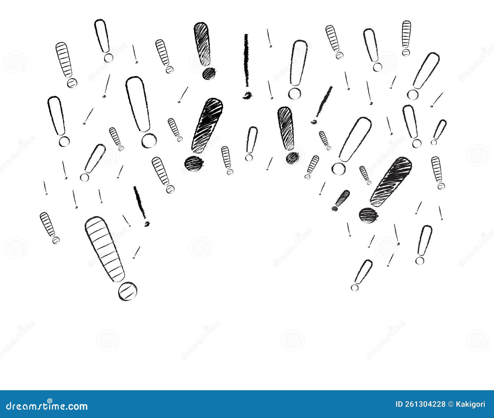 Hand Drawn Doodle Exclamation Marks Stock Vector - Illustration of ...