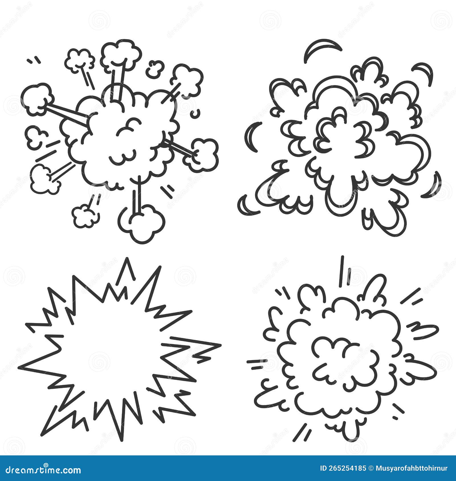 Hand Drawn Doodle Explosion Illustration Vector Isolated Stock Vector ...