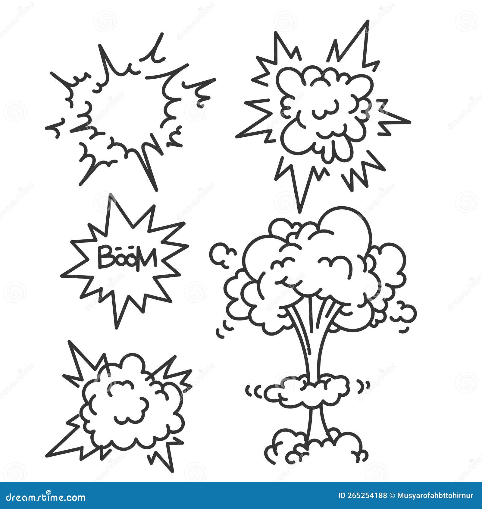 Hand Drawn Doodle Explosion Illustration Vector Isolated Stock Vector ...