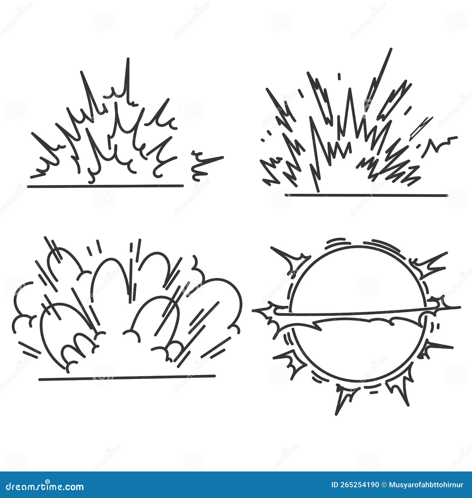 Hand Drawn Doodle Explosion Illustration Vector Isolated Stock Vector ...