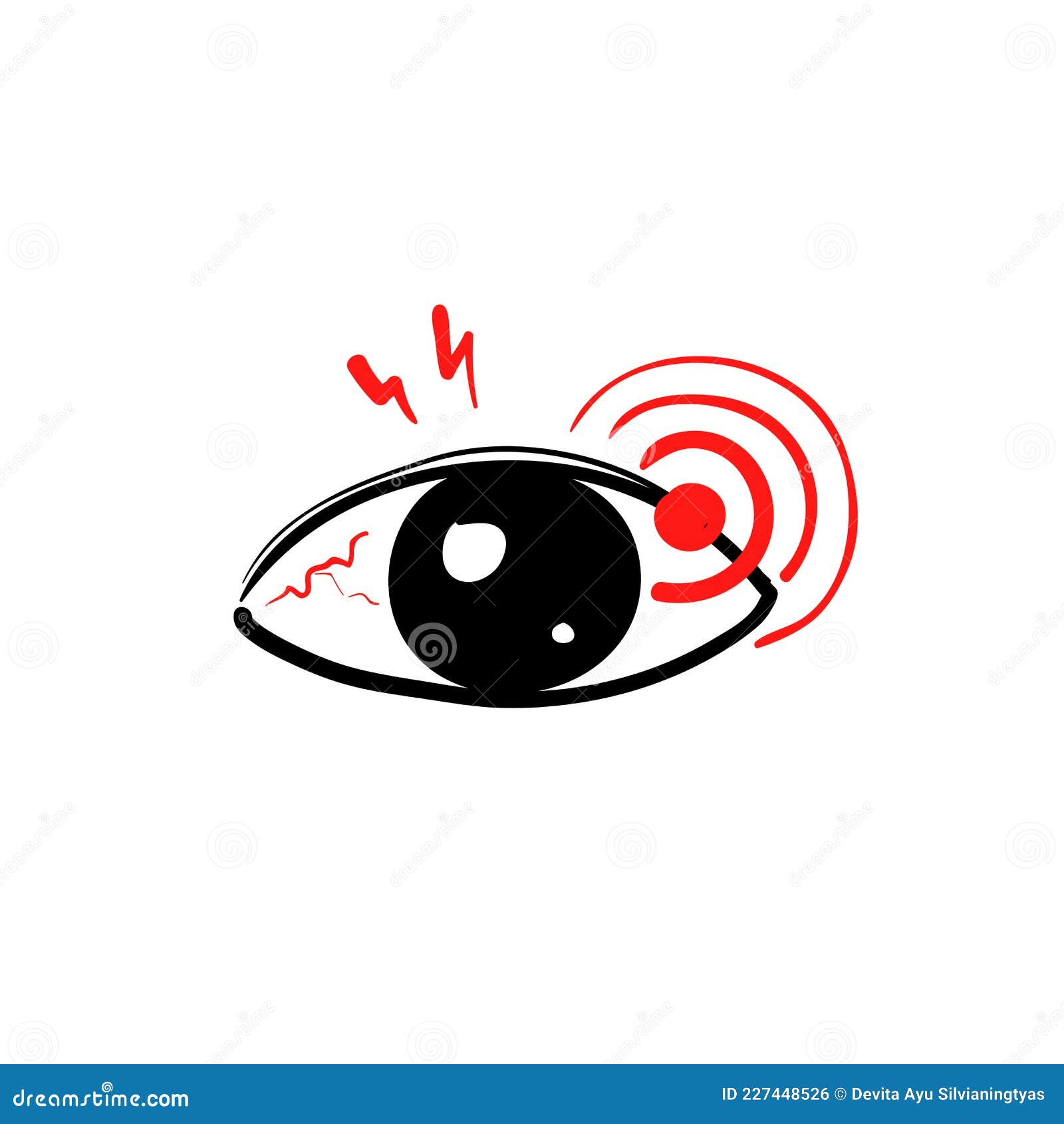 Hand Drawn Doodle Eye Pain Icon Illustration Vector Isolated Stock ...