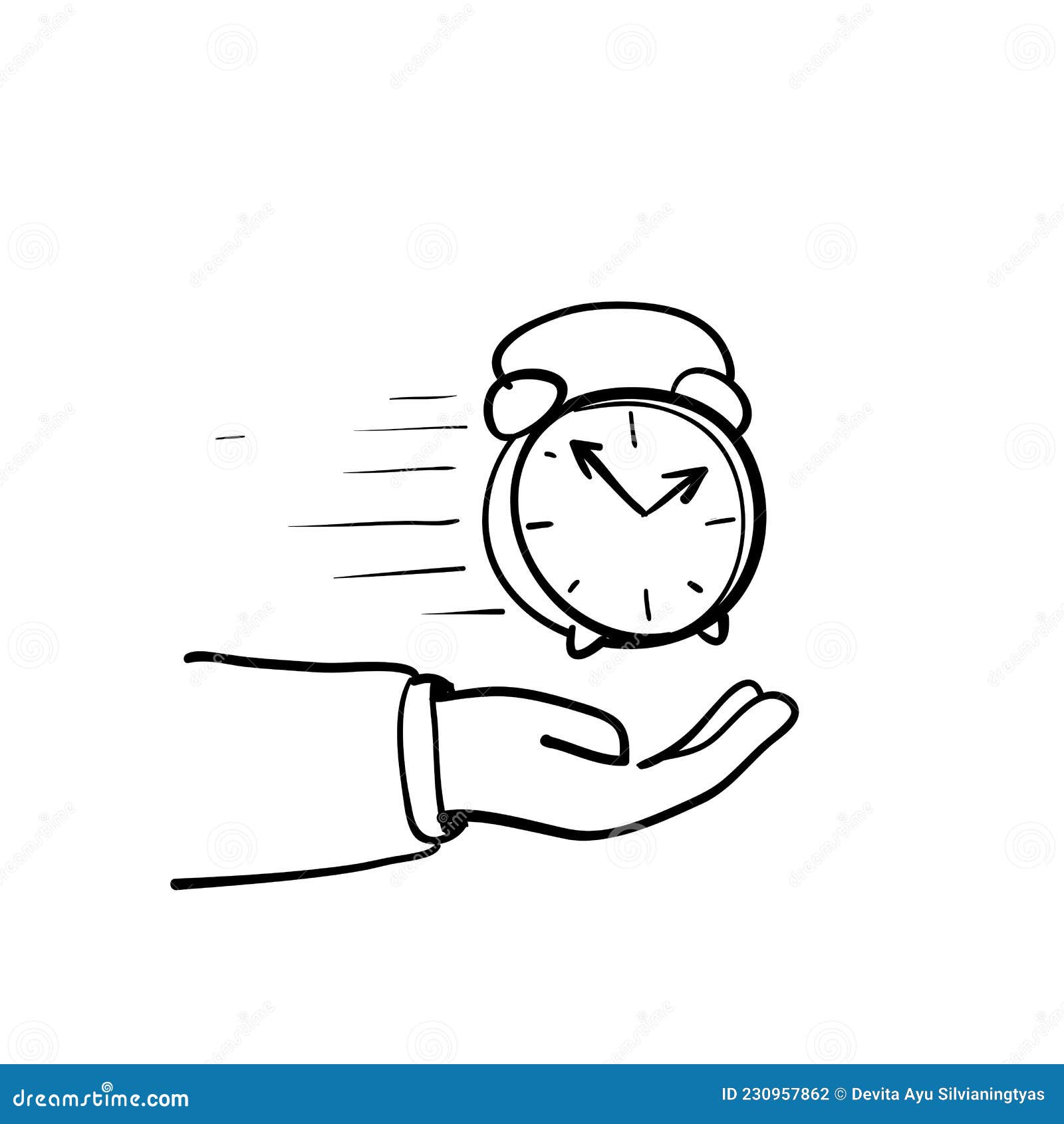 Hand Drawn Doodle Fast Clock on Hand Symbol for Time Value Icon ...