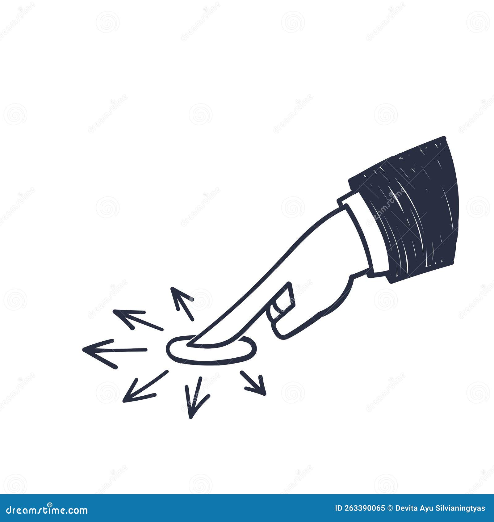 Hand Drawn Doodle Finger Touch Screen Interaction Icon Illustration ...