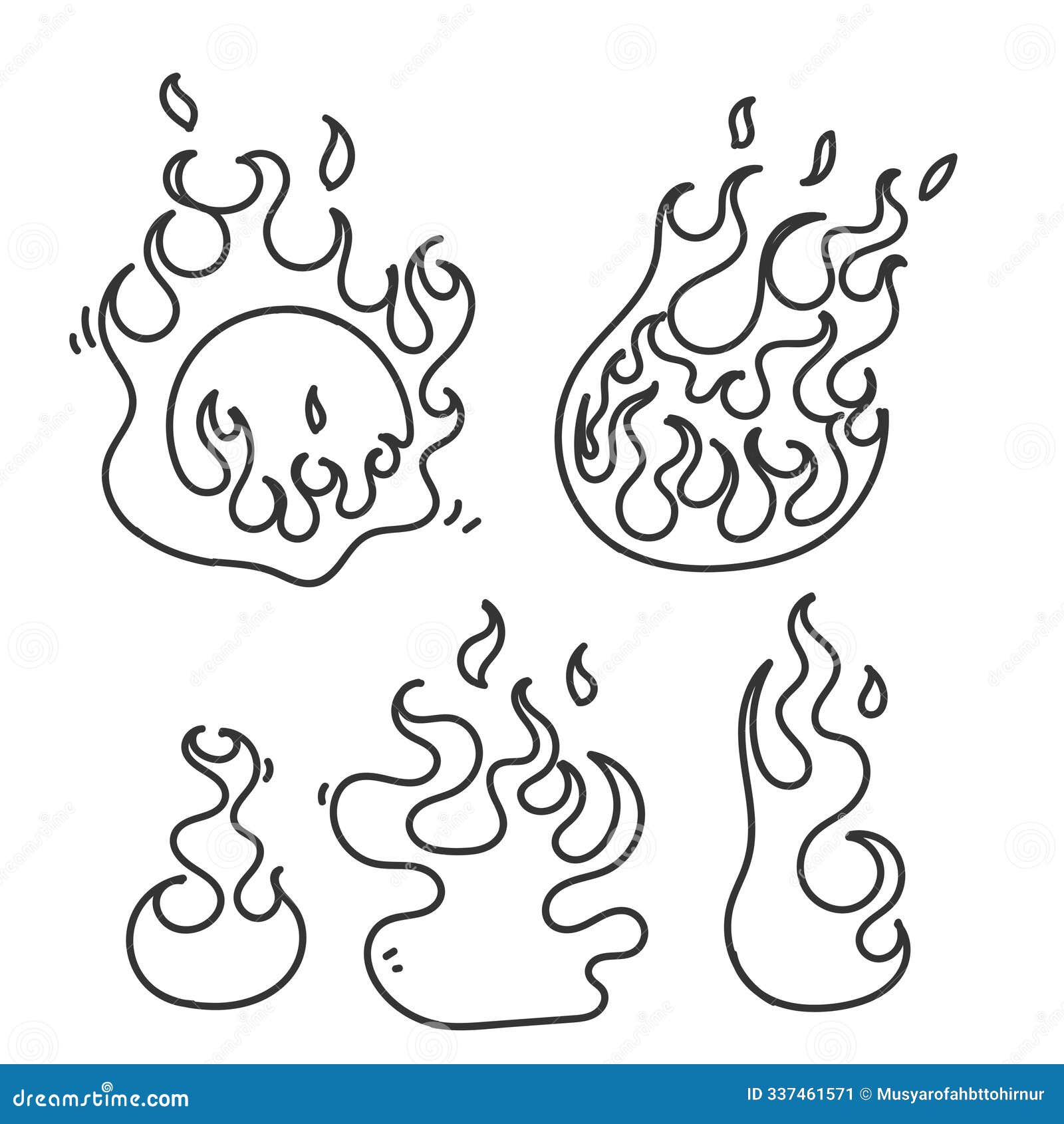 Hand Drawn Doodle Fire Element Illustration Stock Illustration ...