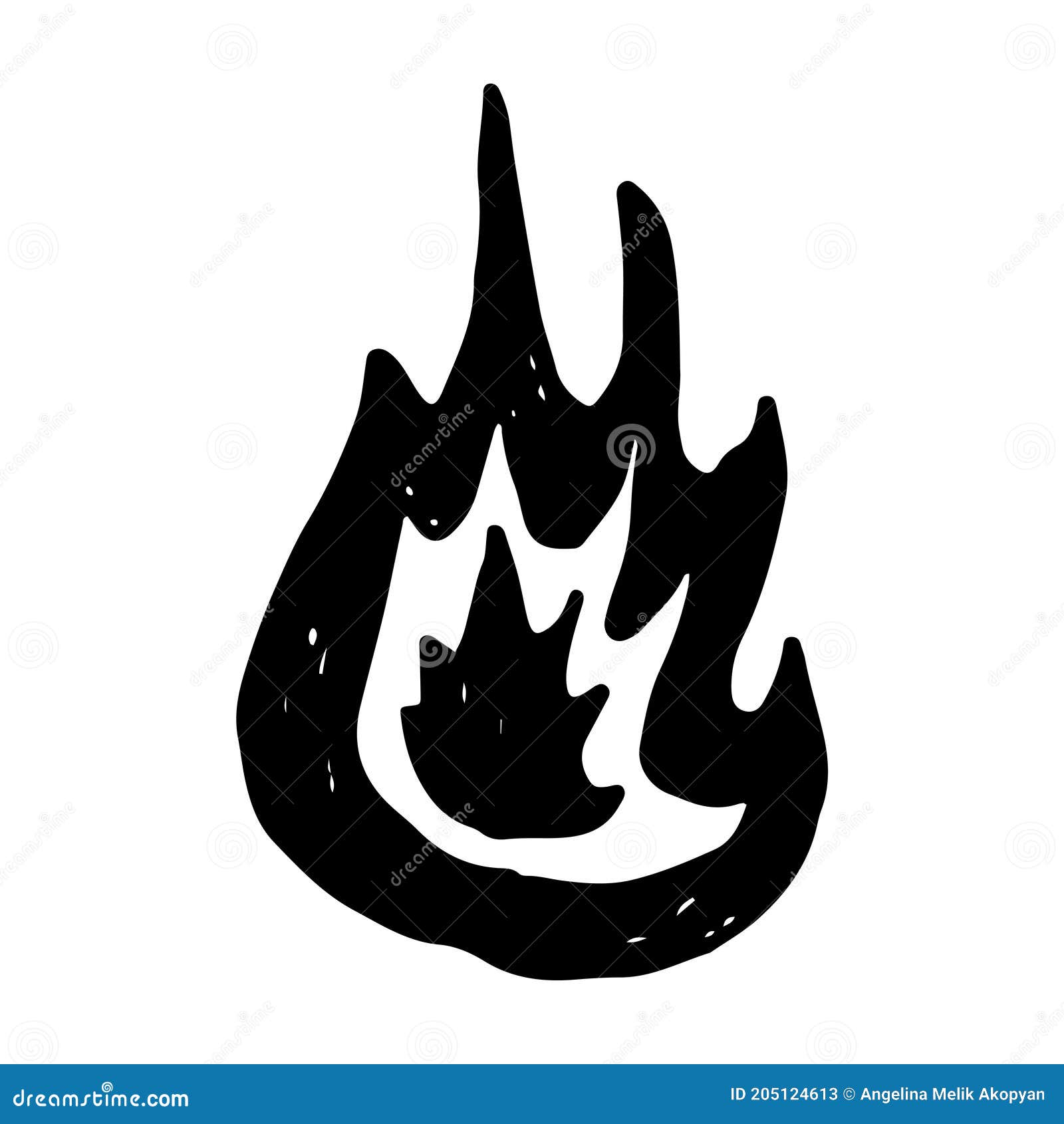 Hand drawn doodle fire stock vector. Illustration of cartoon - 205124613