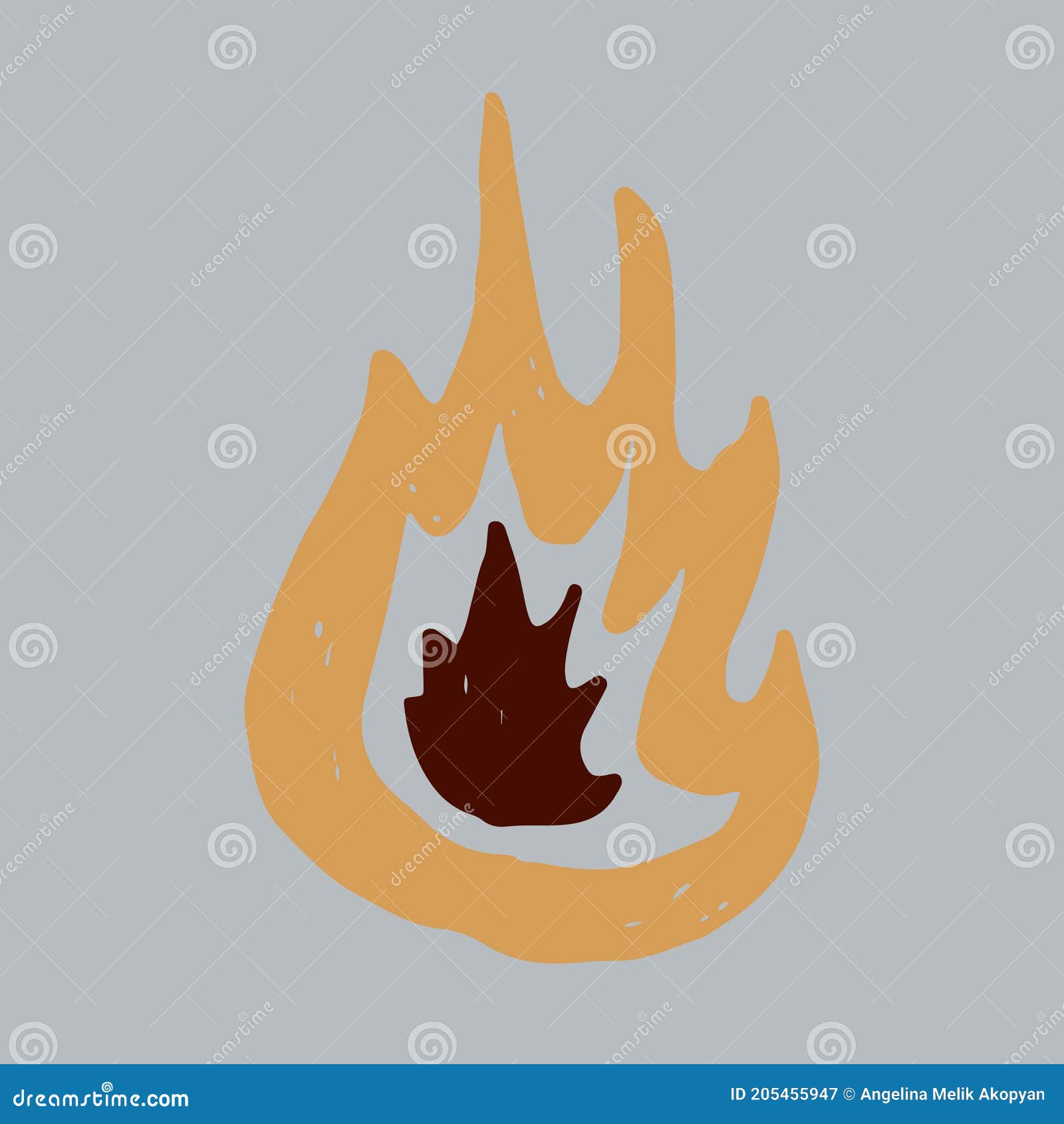 Hand drawn doodle fire stock vector. Illustration of flame - 205455947