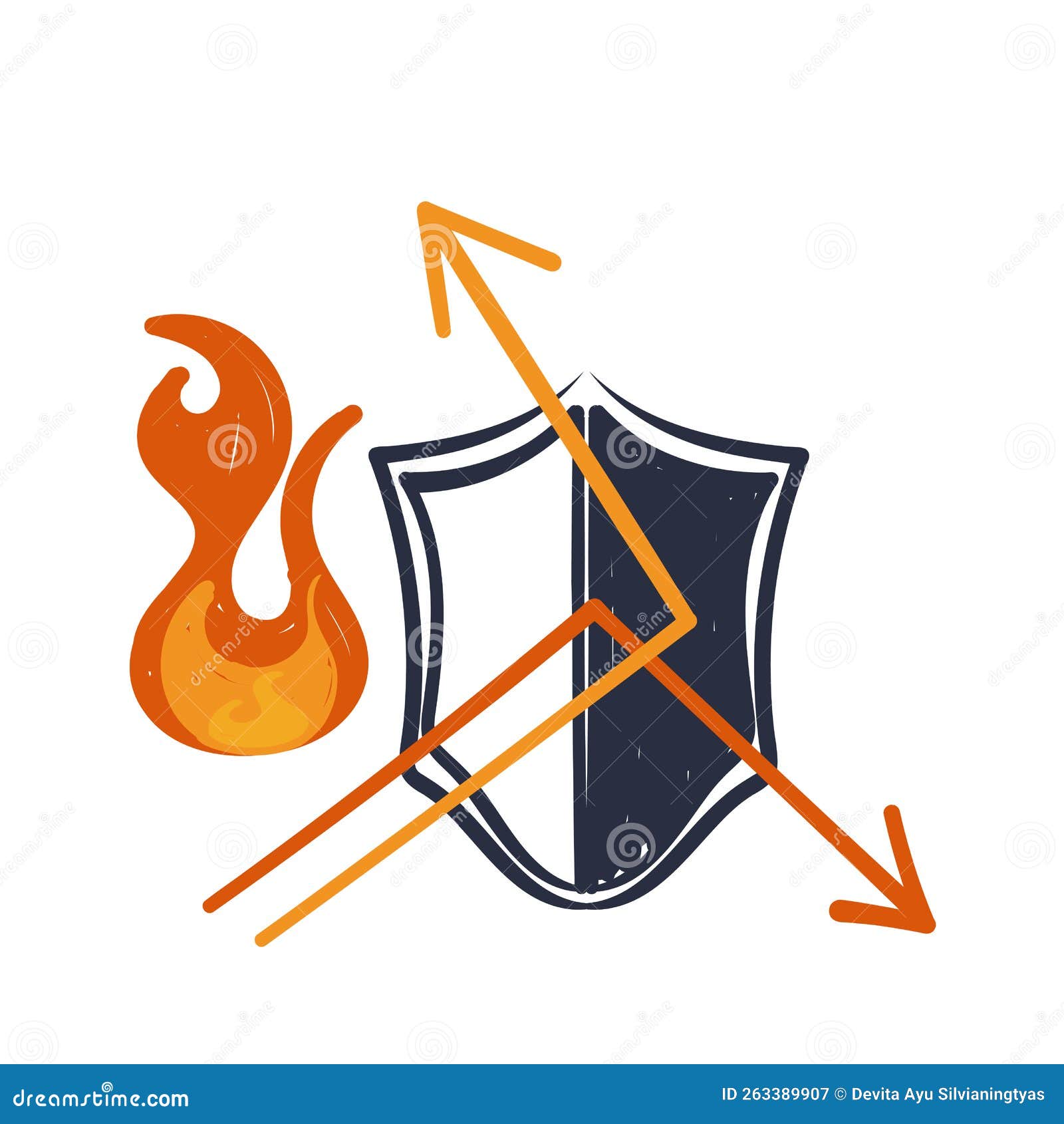 Hand Drawn Doodle Fireproof Shield Illustration Vector Stock Vector ...