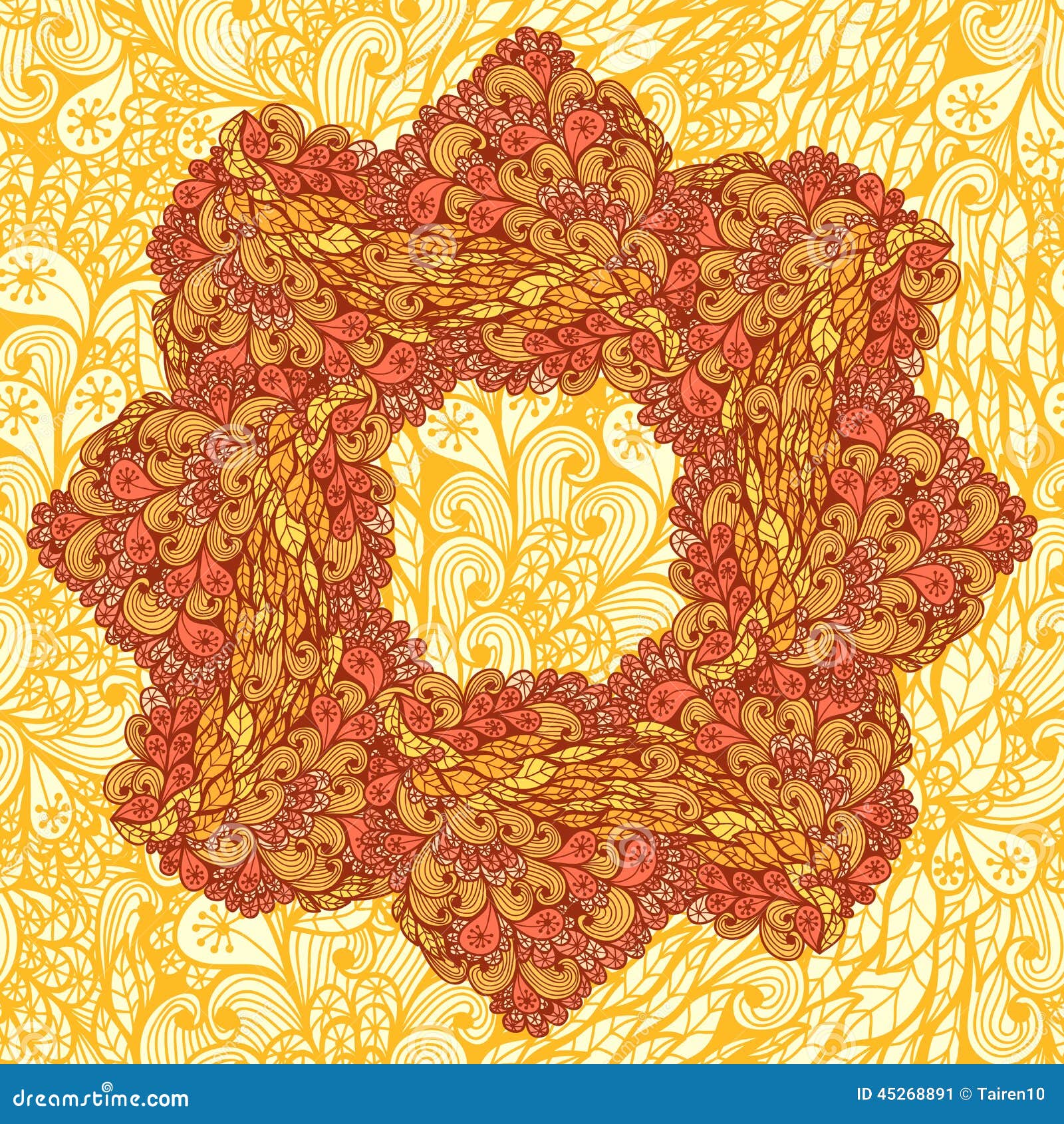 Hand Drawn Doodle Floral Garland Stock Vector - Illustration of ...