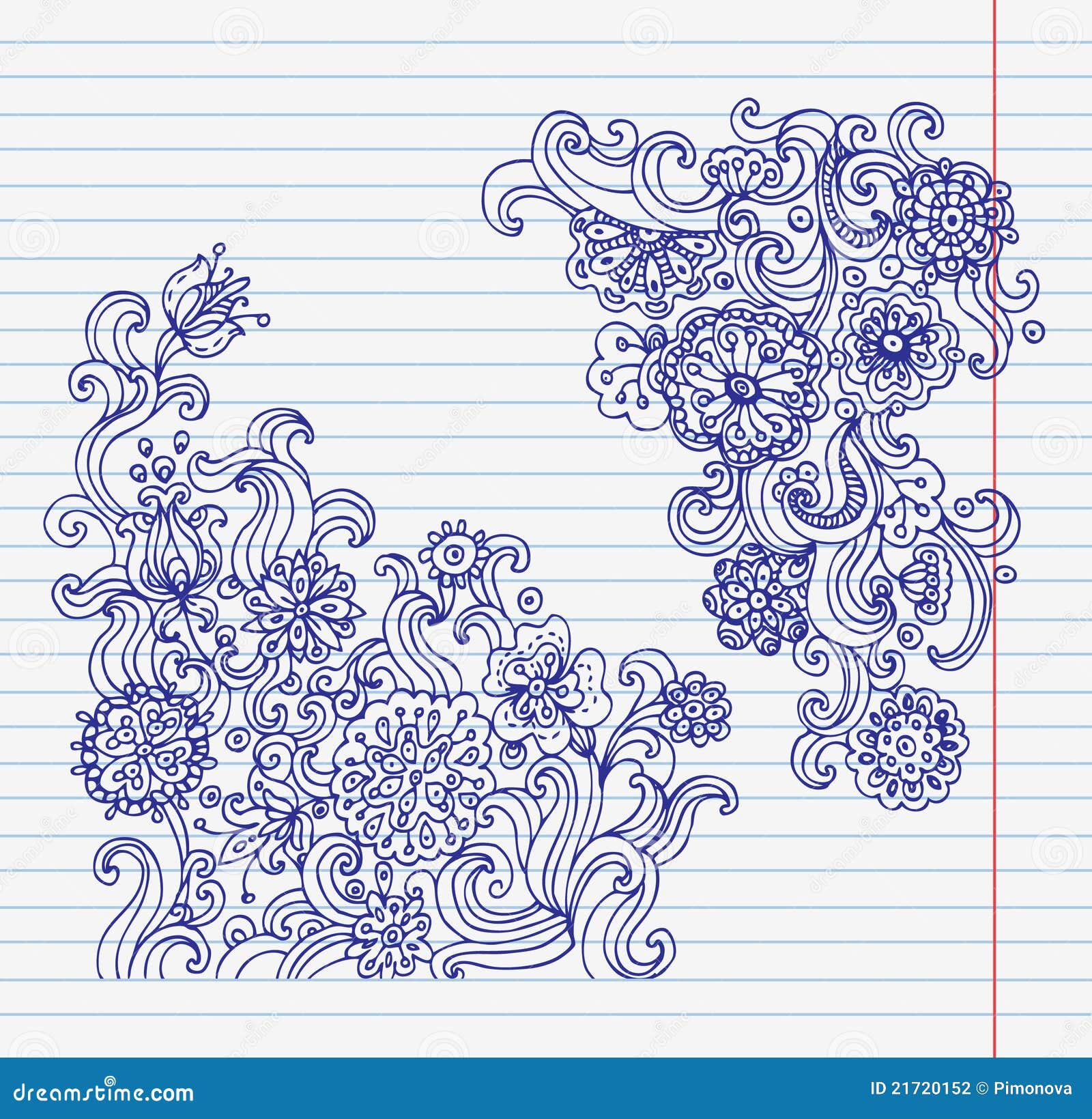 Hand-drawn Doodle Flower Set Stock Illustration - Illustration of ...