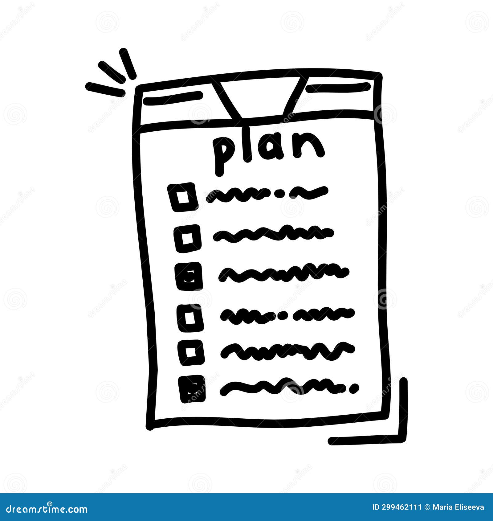 Hand Drawn Doodle Plan Note, Vector Isolated Illustration Stock ...