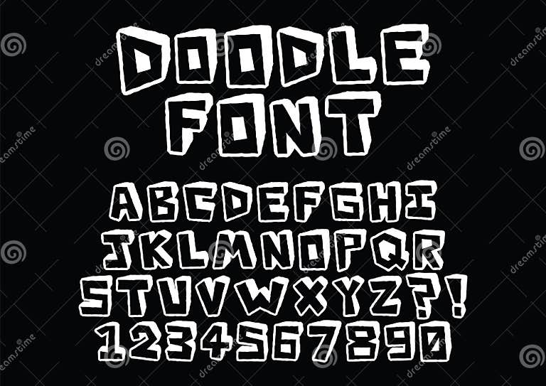 Hand Drawn Doodle Font Isolated on Background Stock Illustration ...