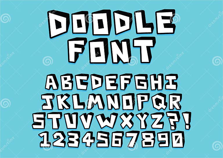 Hand Drawn Doodle Font Isolated on Background Stock Illustration ...