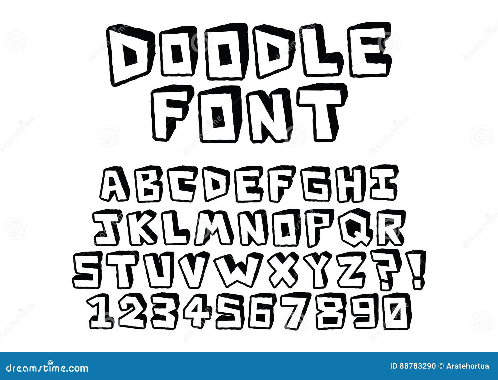 Hand Drawn Doodle Font Isolated on Background Stock Illustration ...
