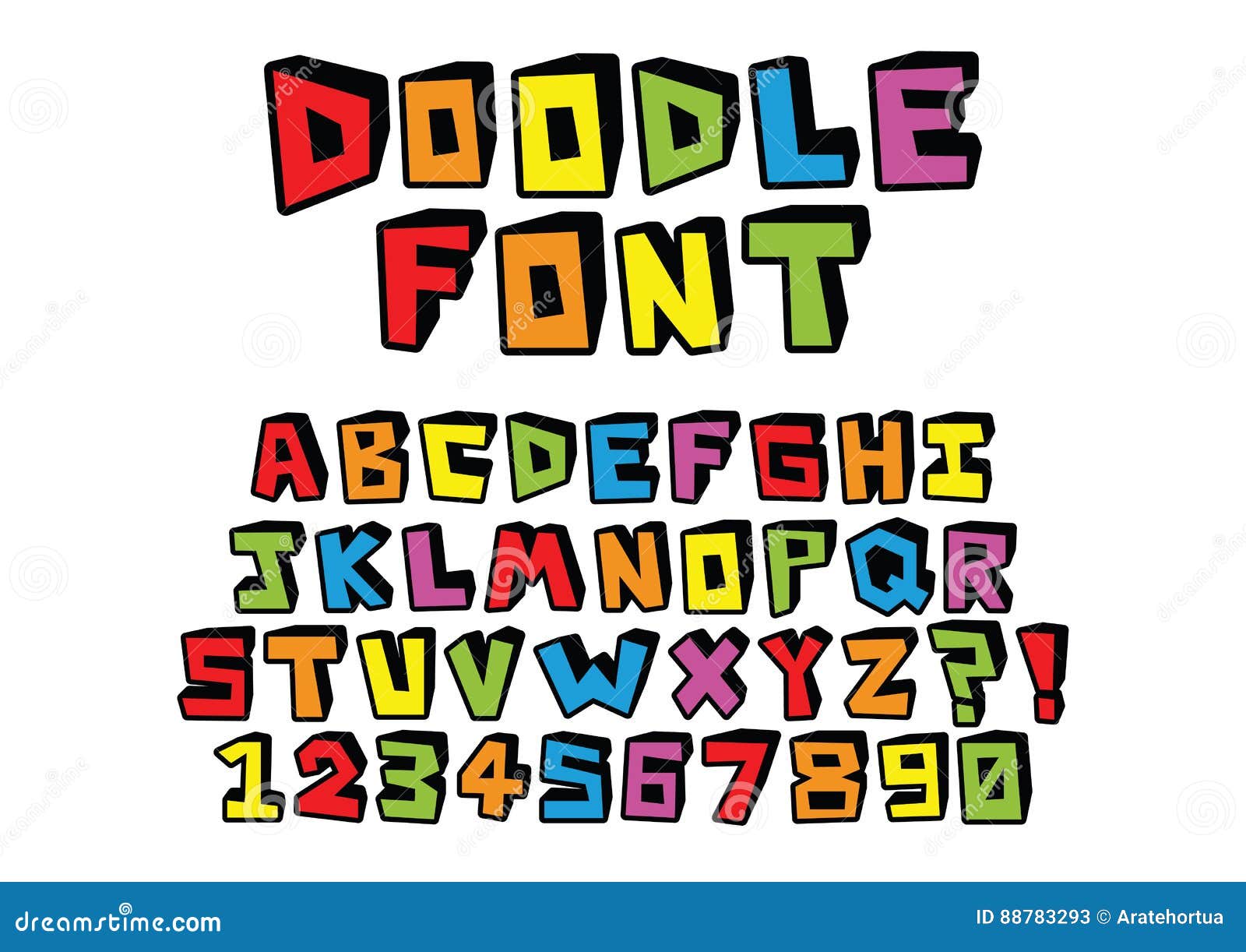 Hand Drawn Doodle Font Isolated on Background Stock Illustration ...