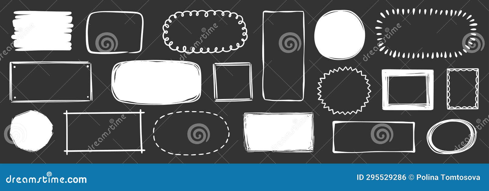 Hand Drawn Doodle Frame on Chalkboard Background. Box, Square ...
