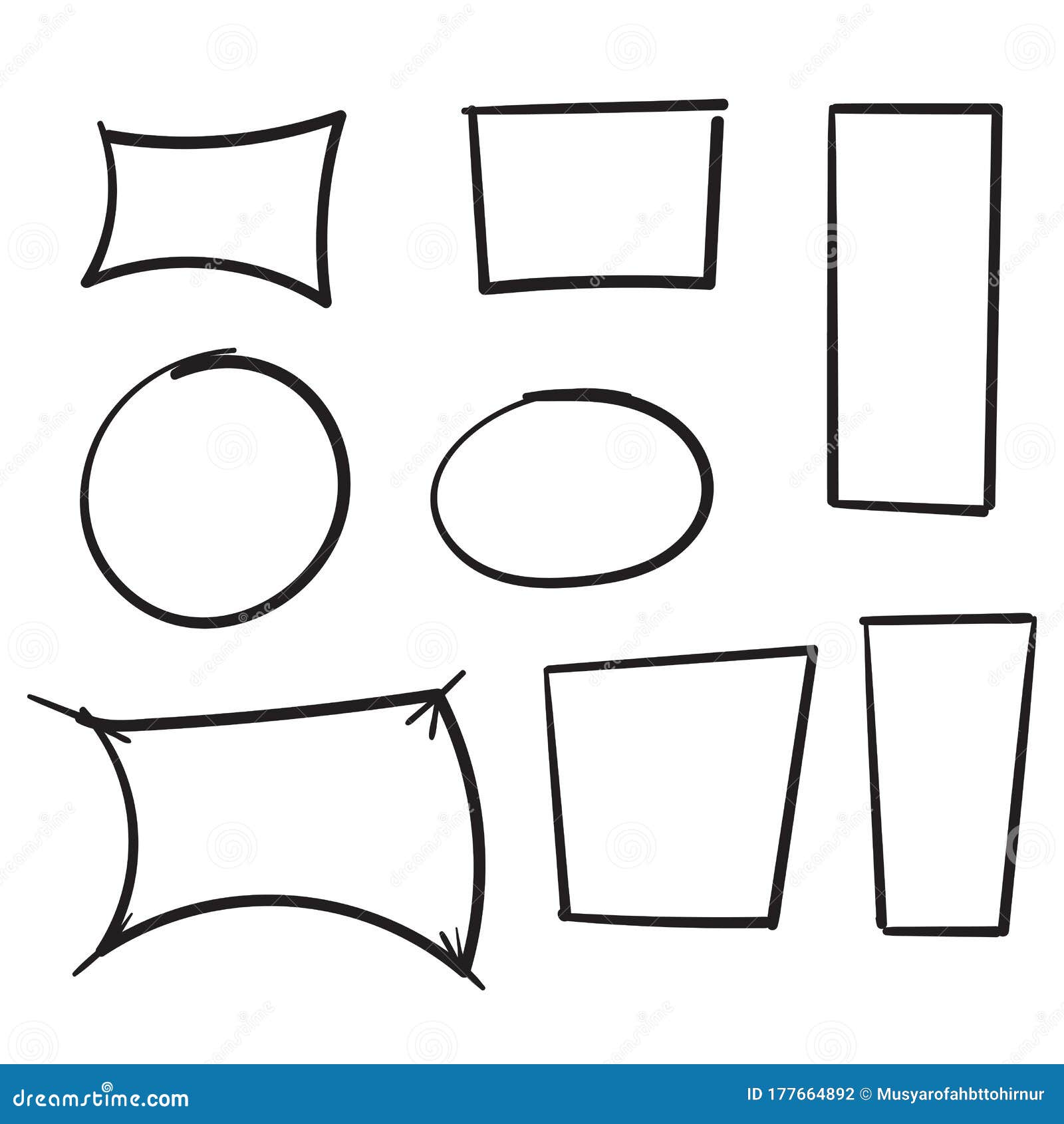 Hand Drawn Doodle Frame Collection Illustration with Line Art Cartoon ...