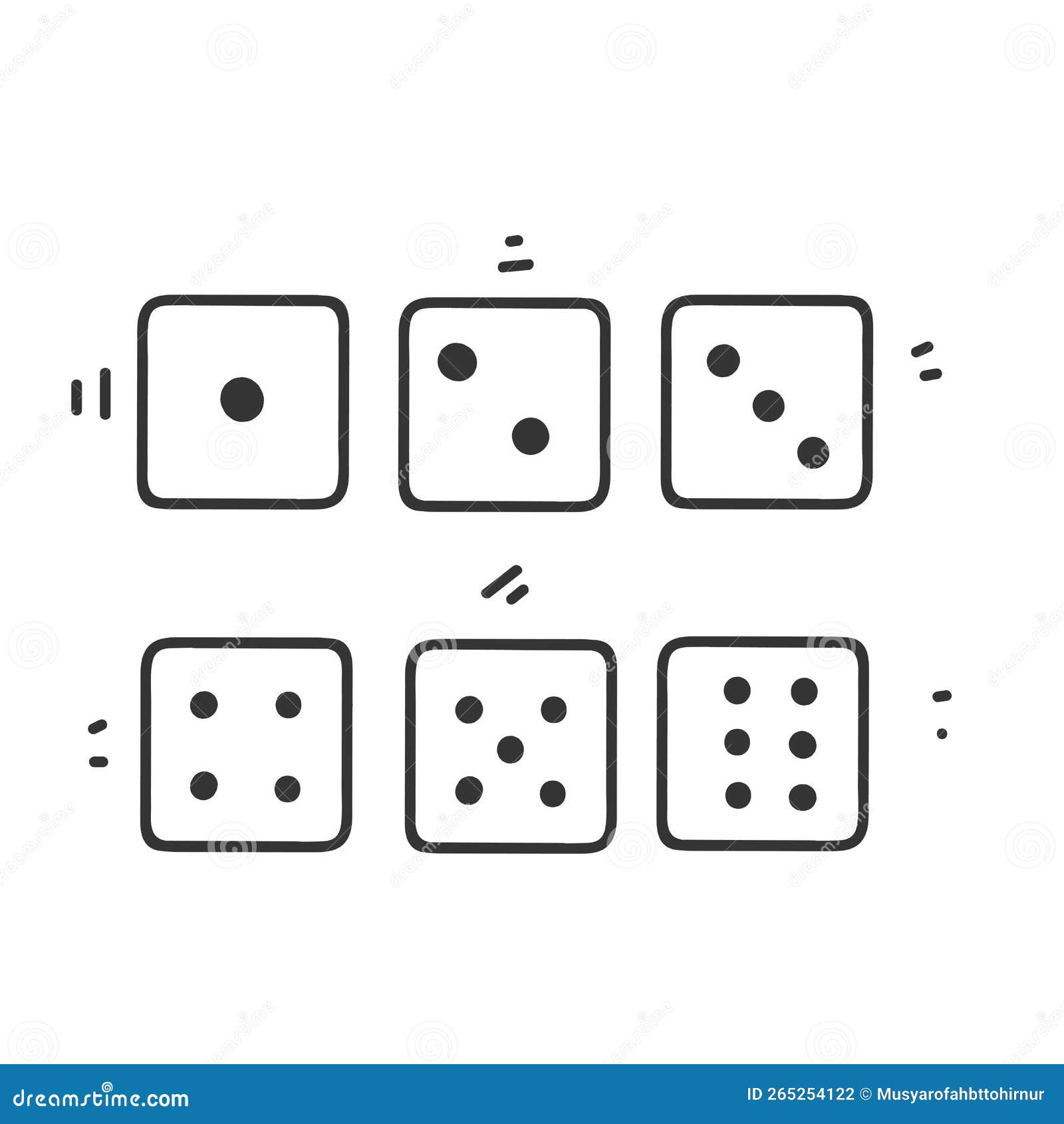 Hand Drawn Doodle Game Dice Illustration Vector Stock Vector ...