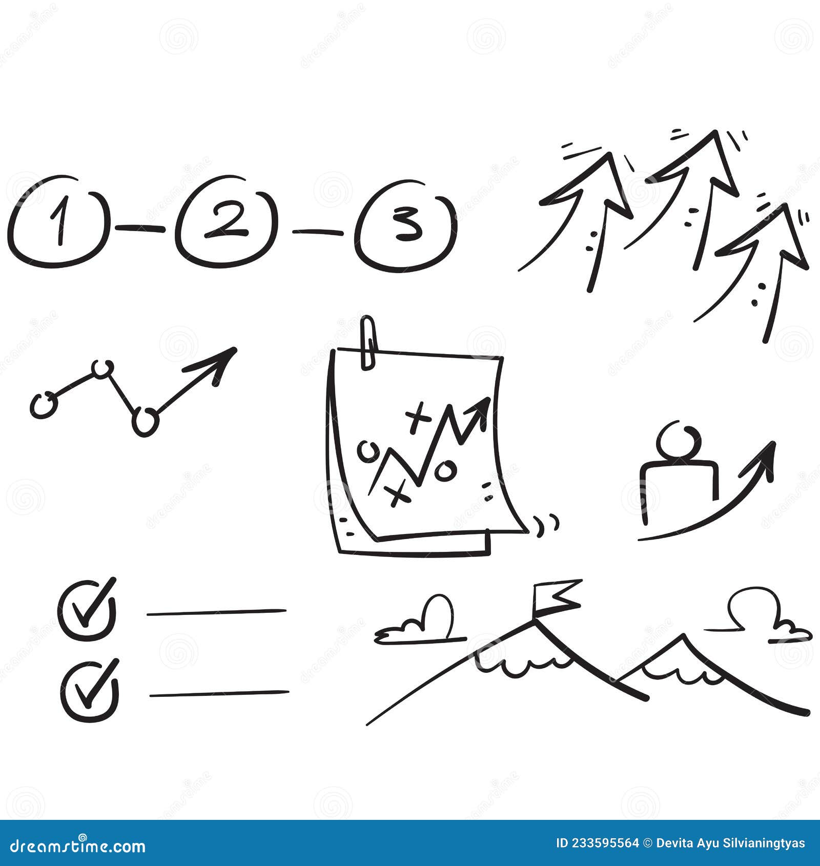 Hand Drawn Doodle General Personal Progress in Life Improving ...