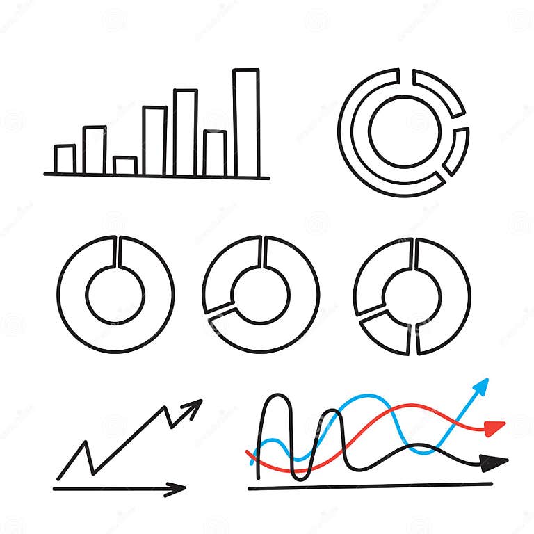 Hand Drawn Doodle Graph Chart Illustration Vector Isolated Stock Vector ...