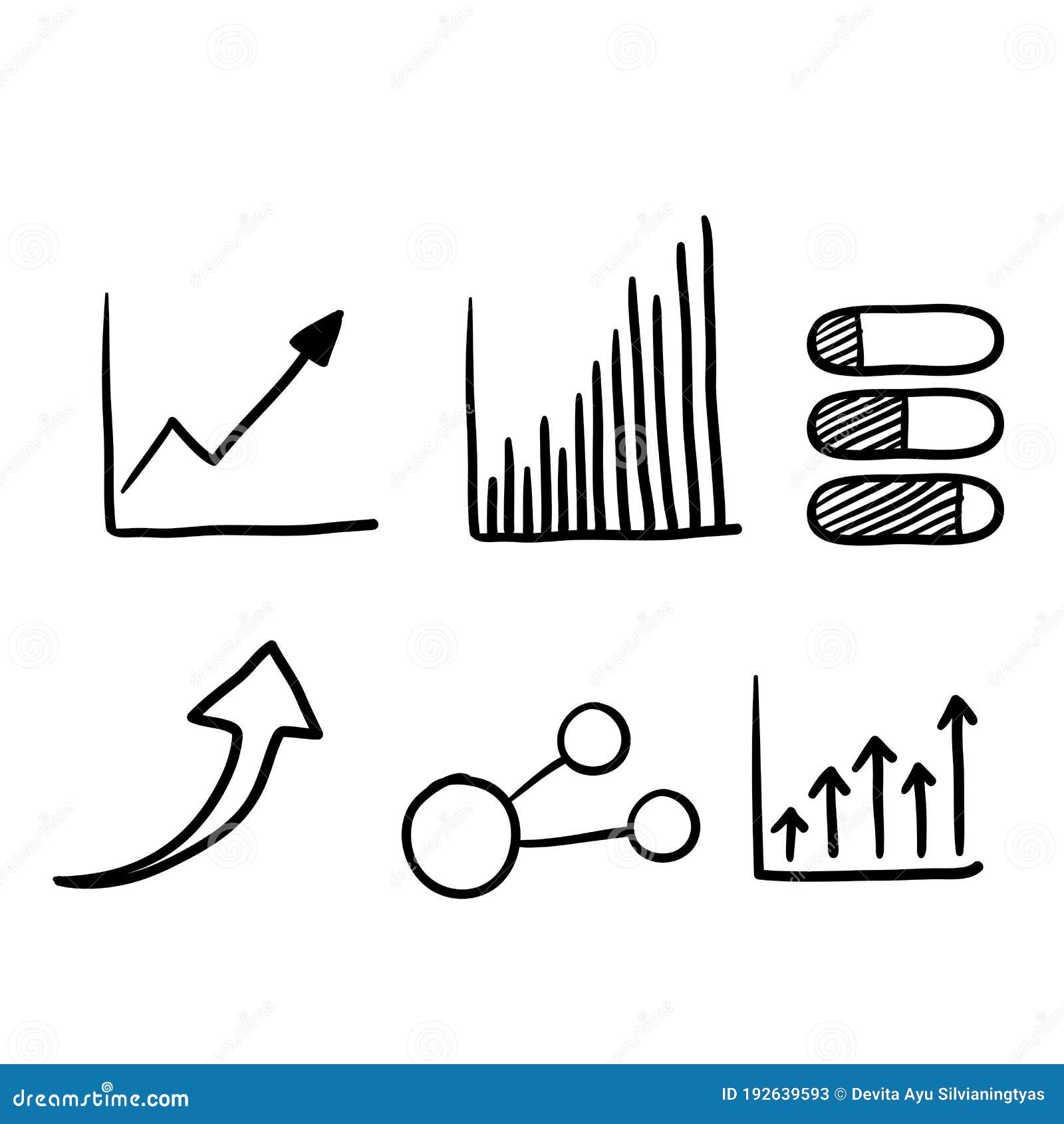 Hand Drawn Doodle Graph Illustration Vector Line Style Stock Vector ...