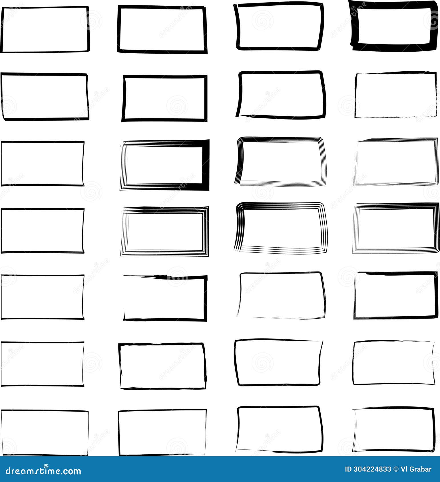 Hand Drawn Doodle Grunge Square Highlighter. Marker Scribble Scrawl ...