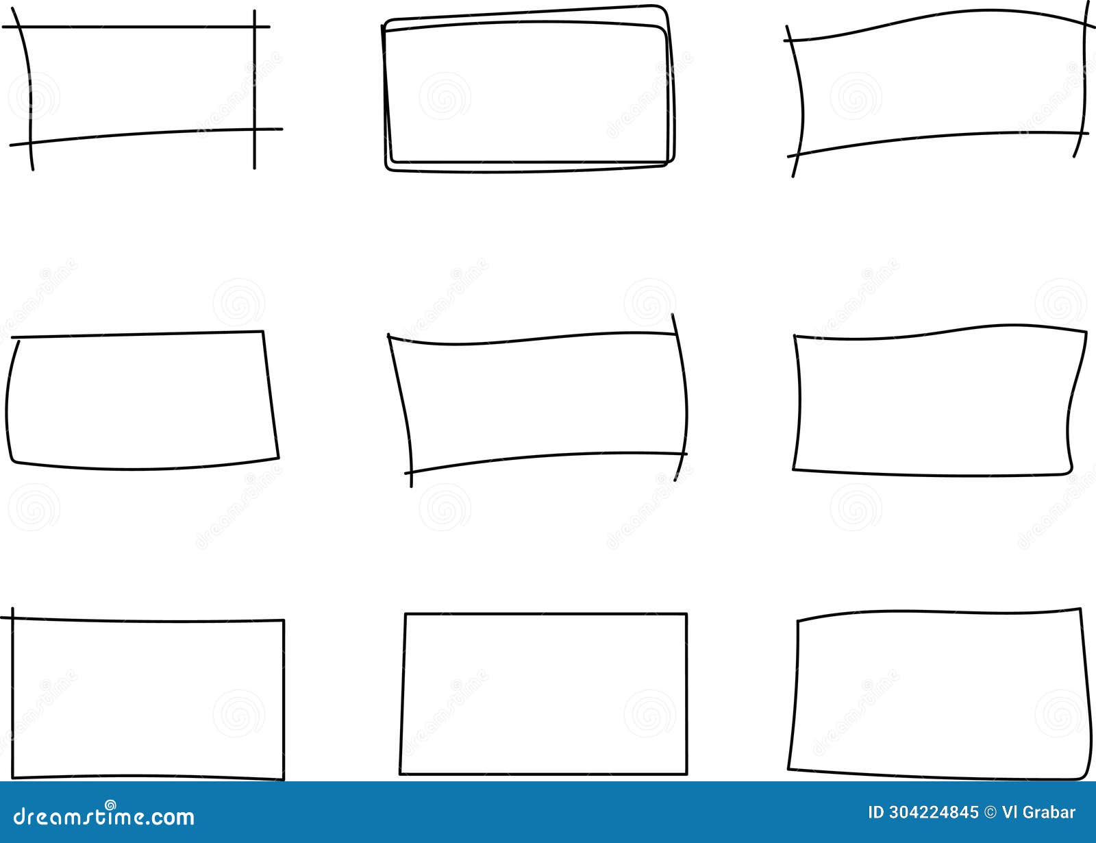 Hand Drawn Doodle Grunge Square Highlighter. Marker Scribble Scrawl ...