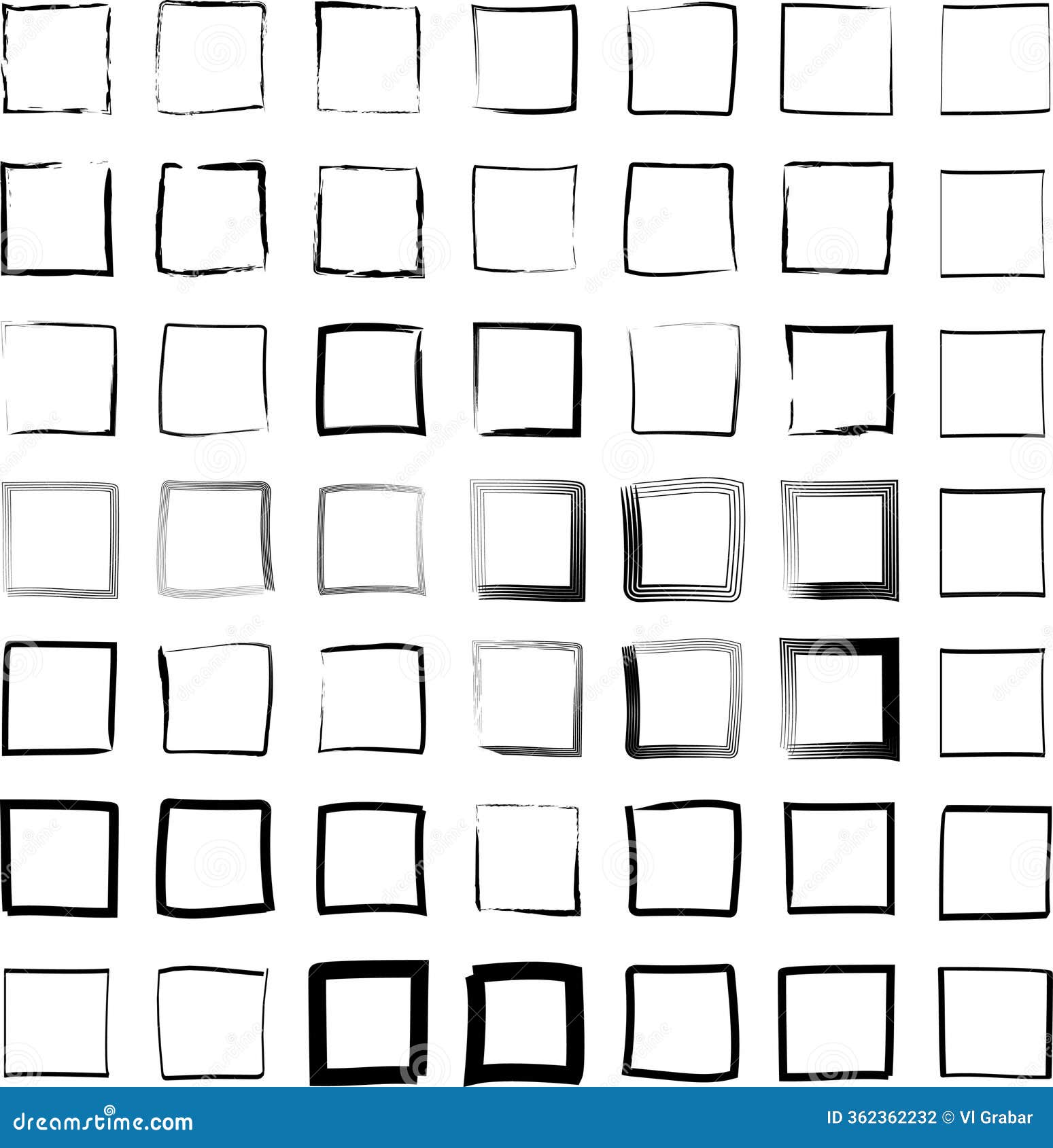 Hand Drawn Doodle Grunge Square Highlighter. Marker Scribble Scrawl ...