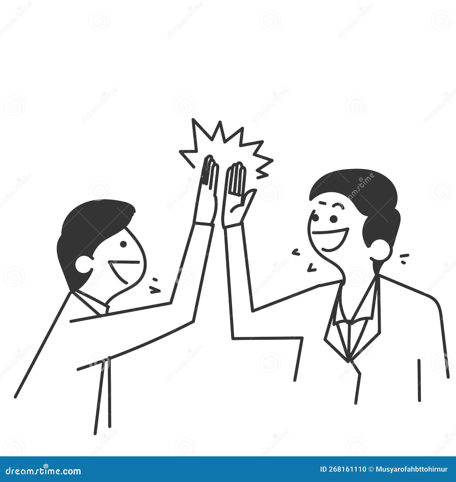 Hand Drawn Doodle High Five Illustration Vector Stock Vector ...