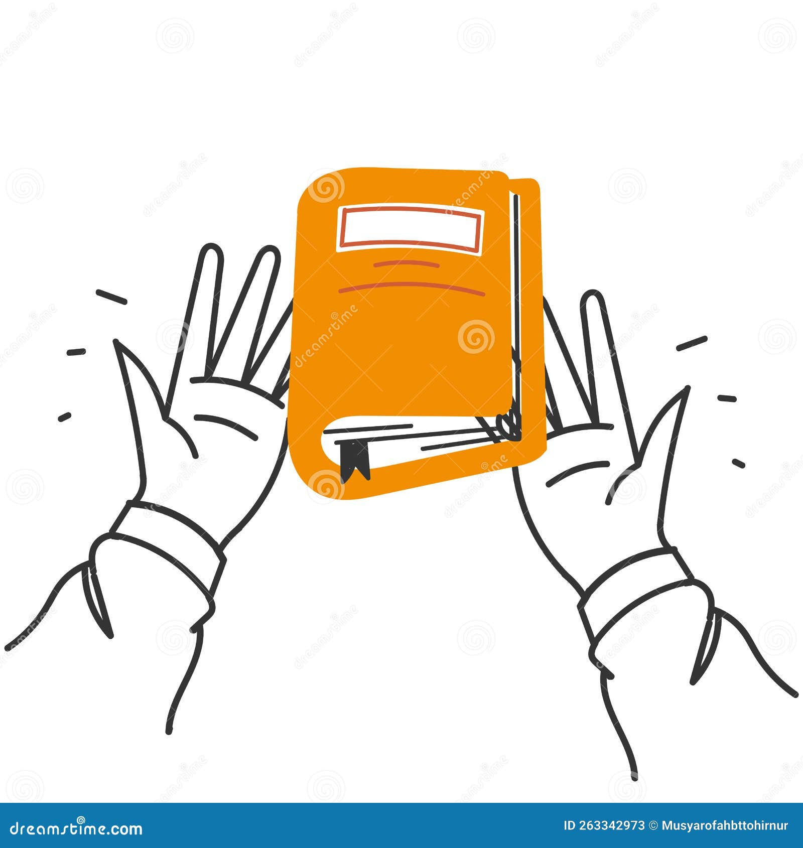 Hand Drawn Doodle Hand Holding Book Illustration Vector Stock Vector ...