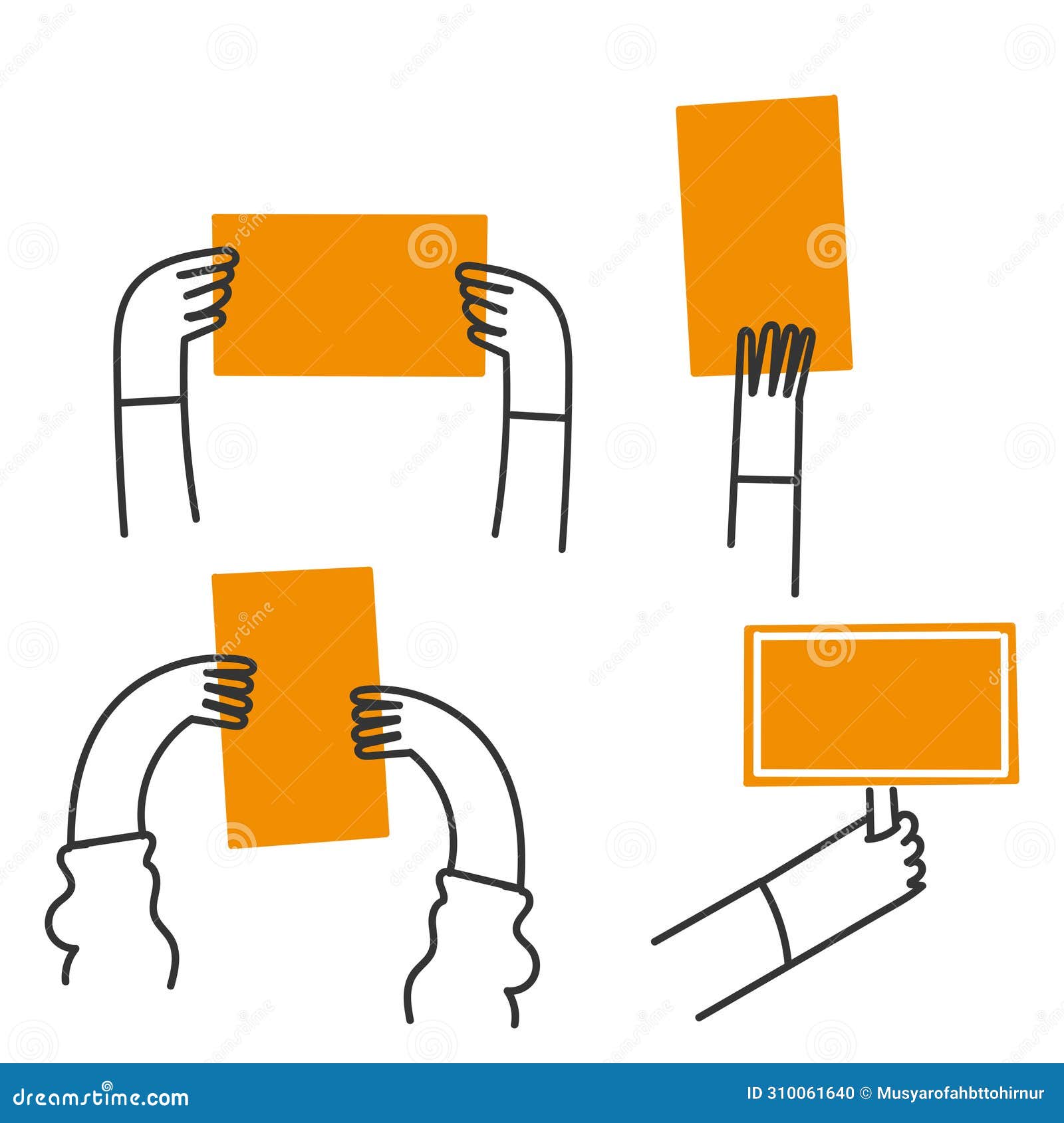 Hand Drawn Doodle Hand Holding Protest Banner Illustration Stock Vector ...