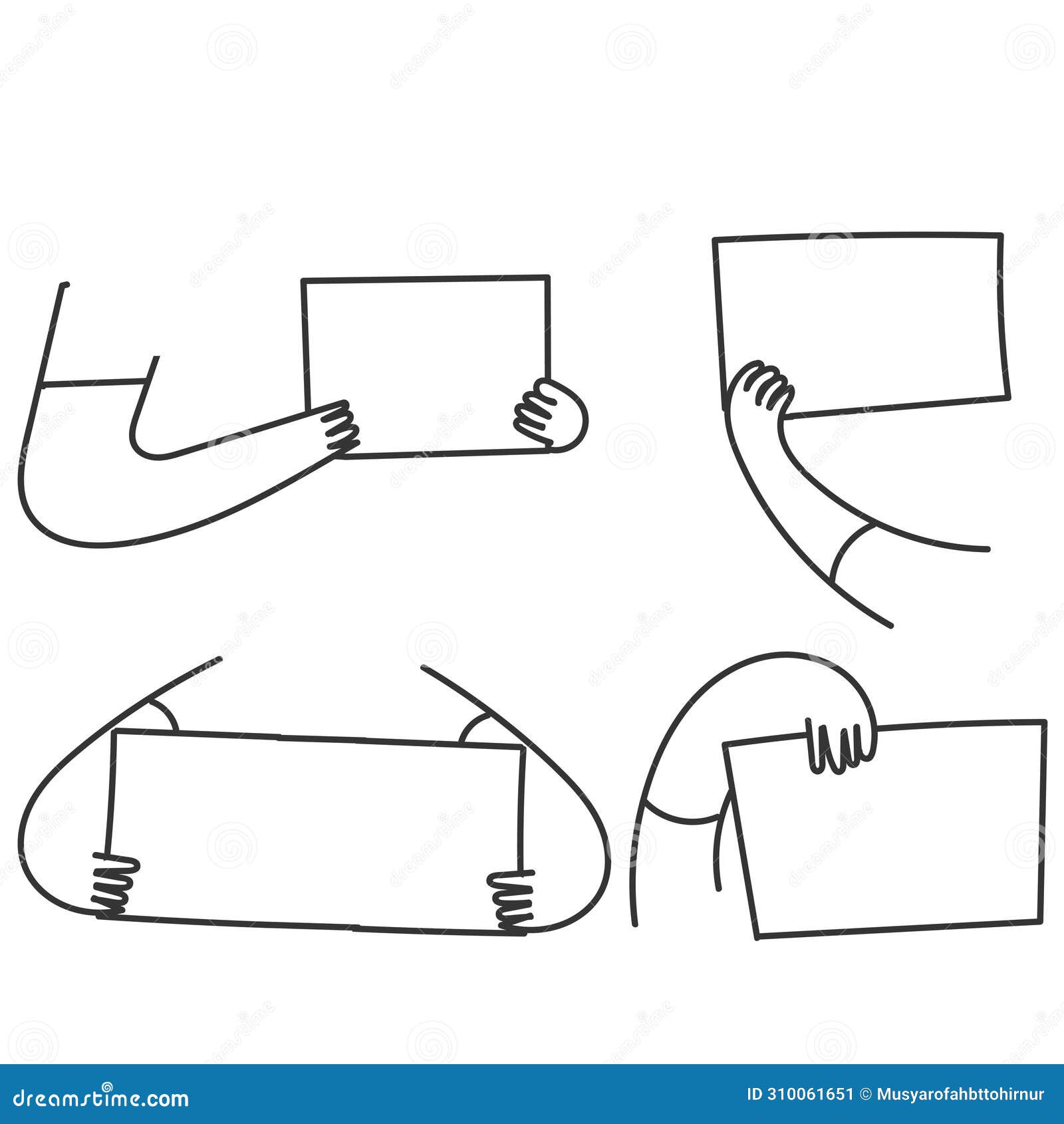 Hand Drawn Doodle Hand Holding Protest Banner Illustration Stock Vector ...