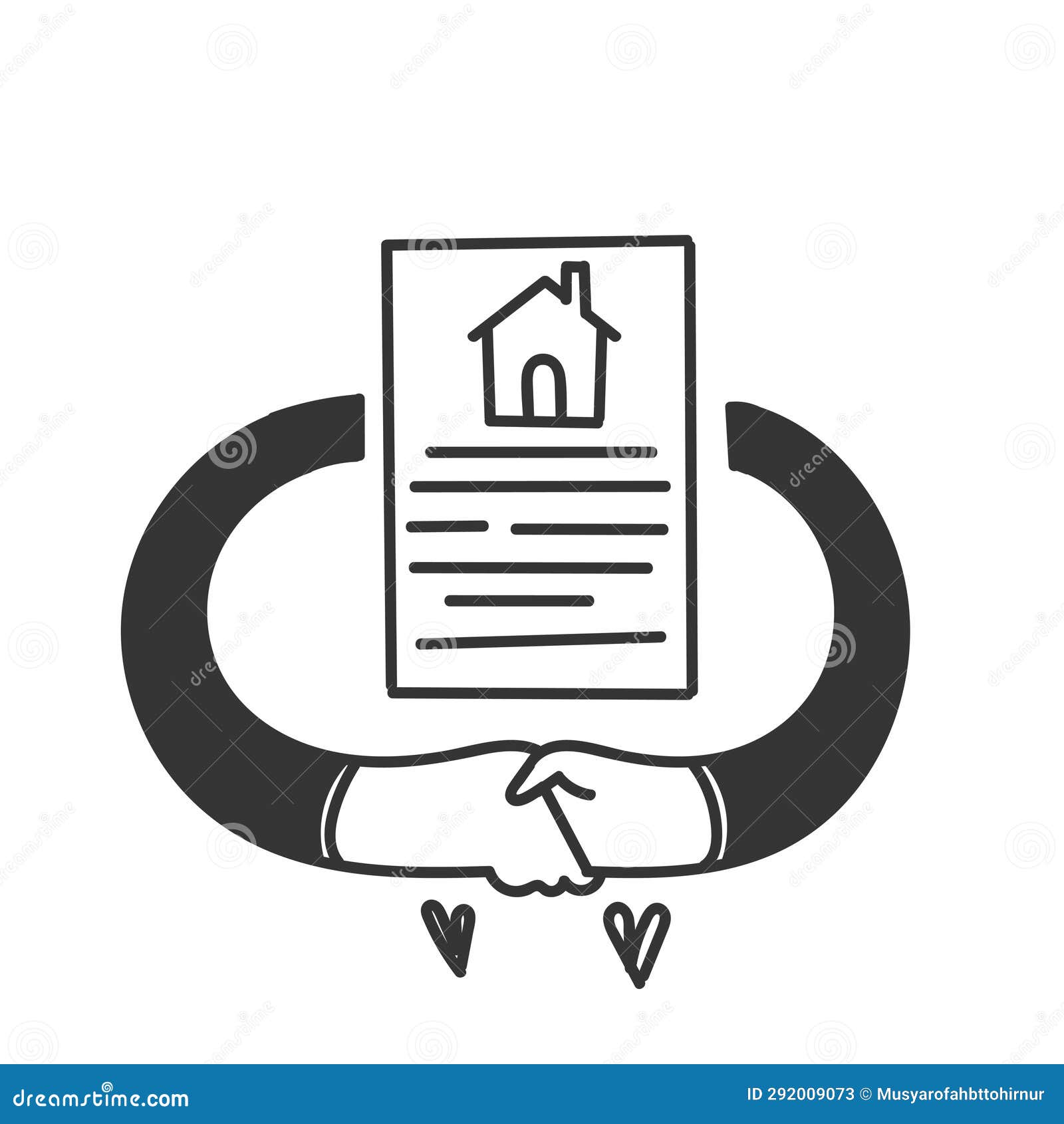 Hand Drawn Doodle House Buy or Rent Agreement Document Icon Stock ...
