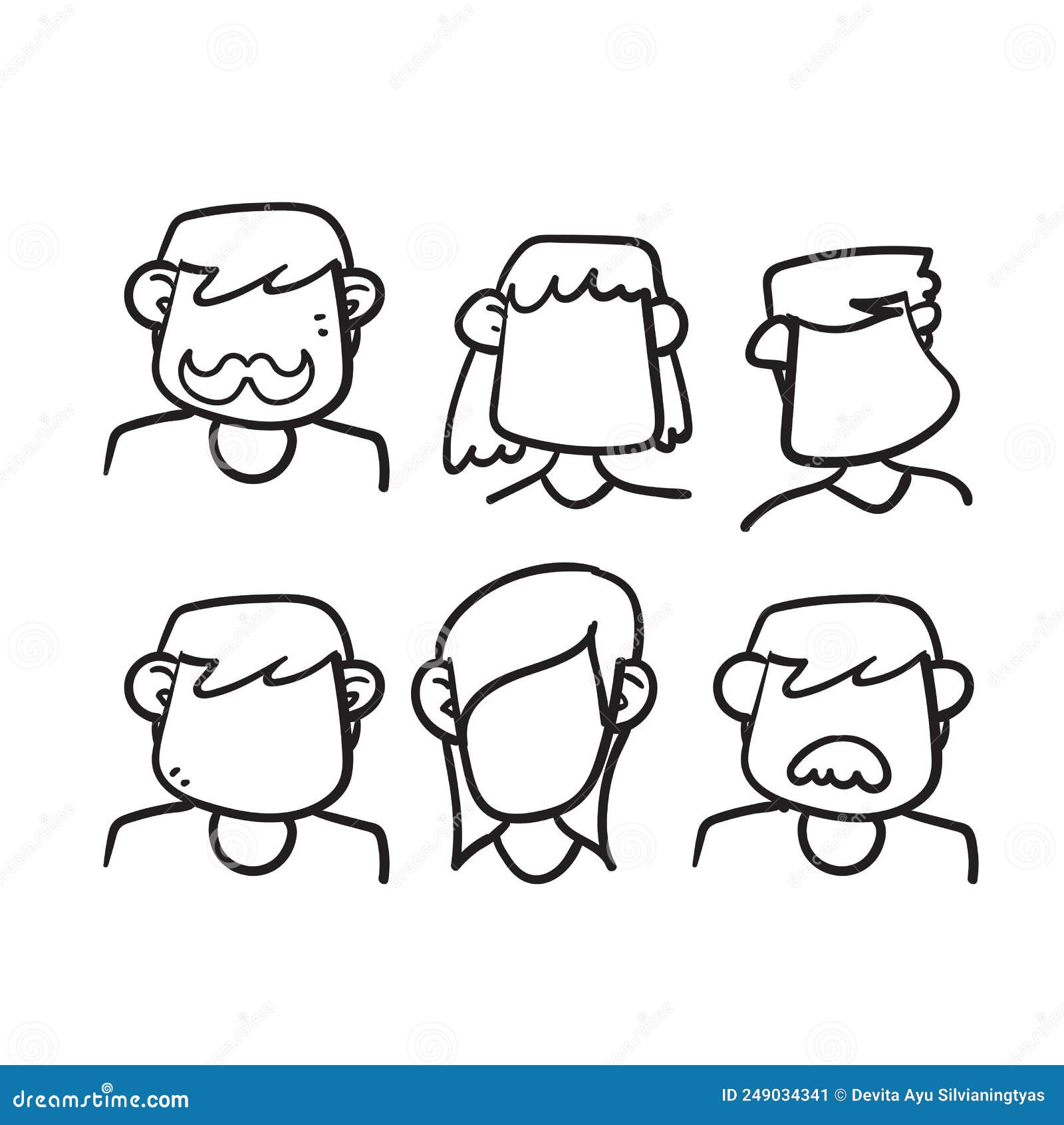 Hand Drawn Doodle Human Avatar Icon Illustration Vector Stock Vector ...
