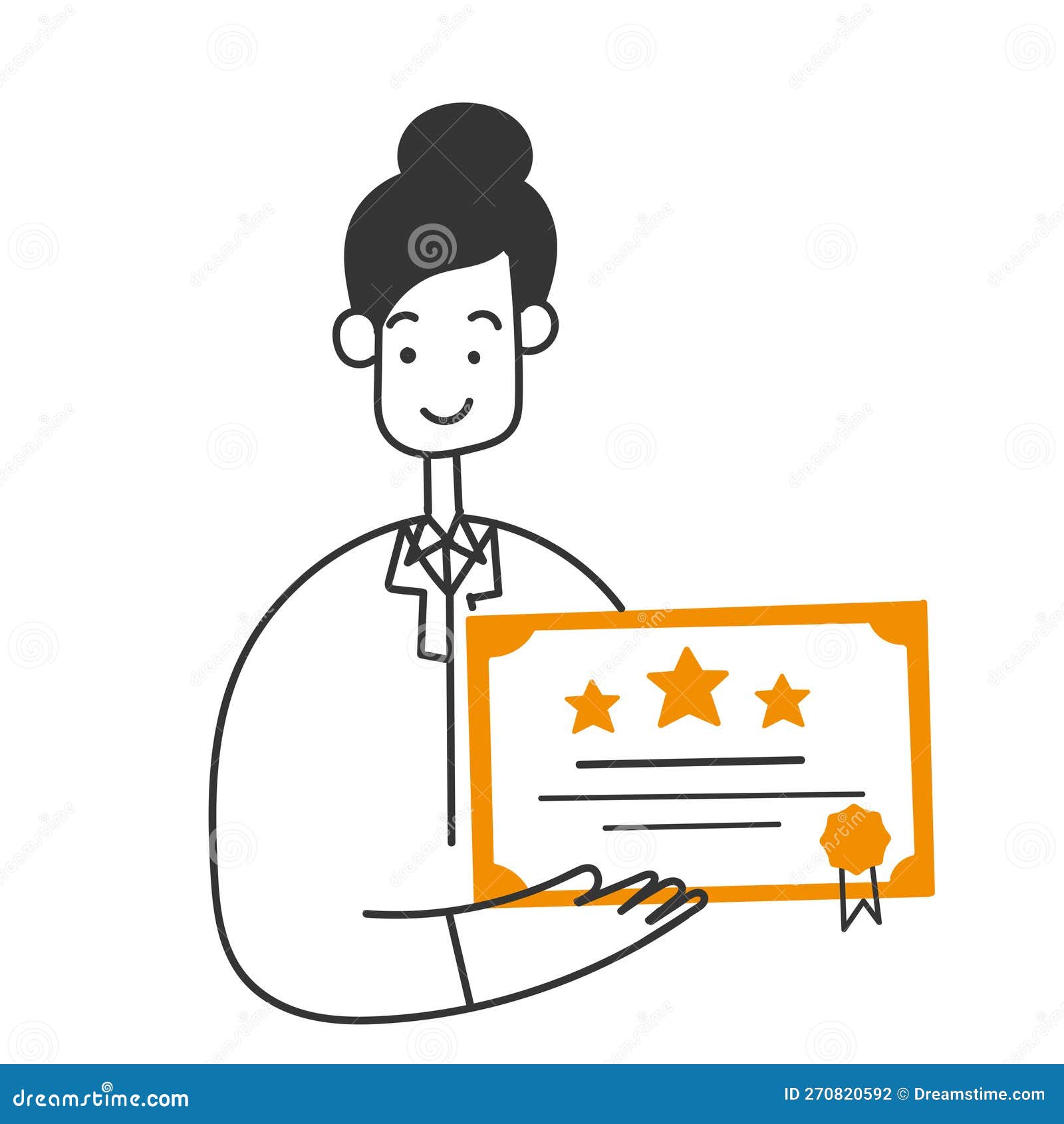 Hand Drawn Doodle Icon of Achievement Certificate Illustration Stock ...