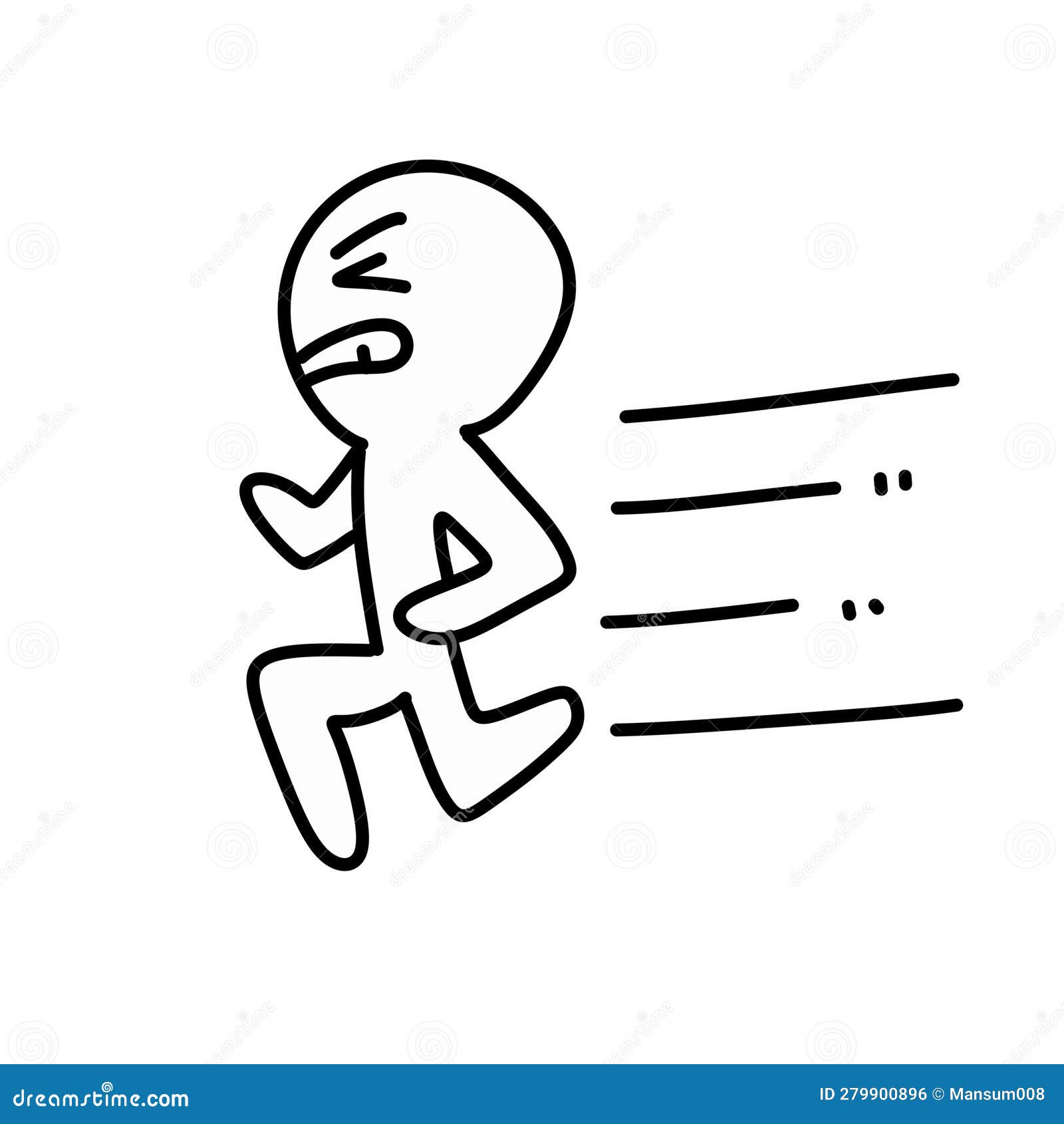 Hand Drawn Doodle Icon. Man Running Cartoon Illustration Stock ...