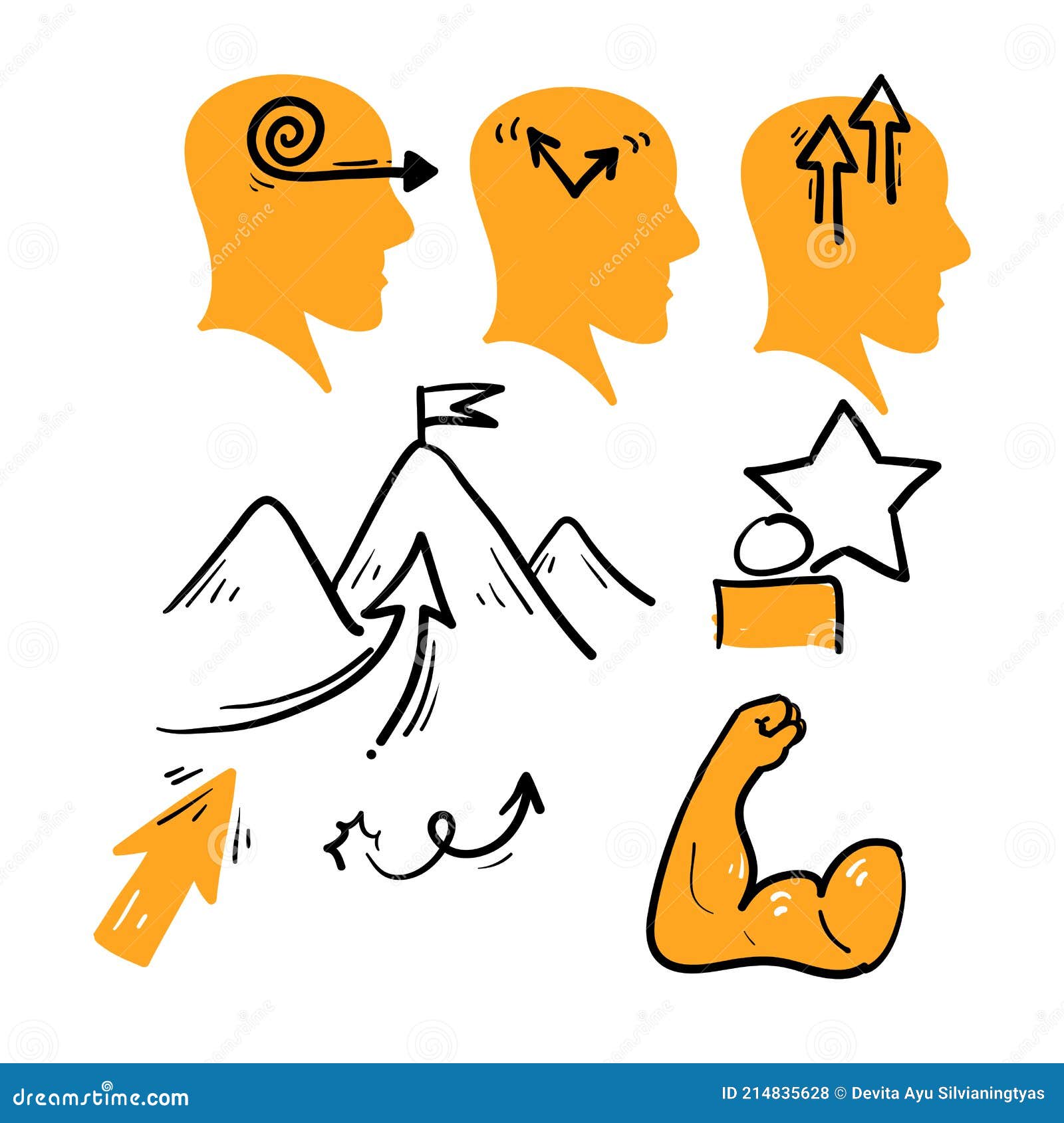 Hand Drawn Doodle Icon Symbol Related To Persistence, Determination ...