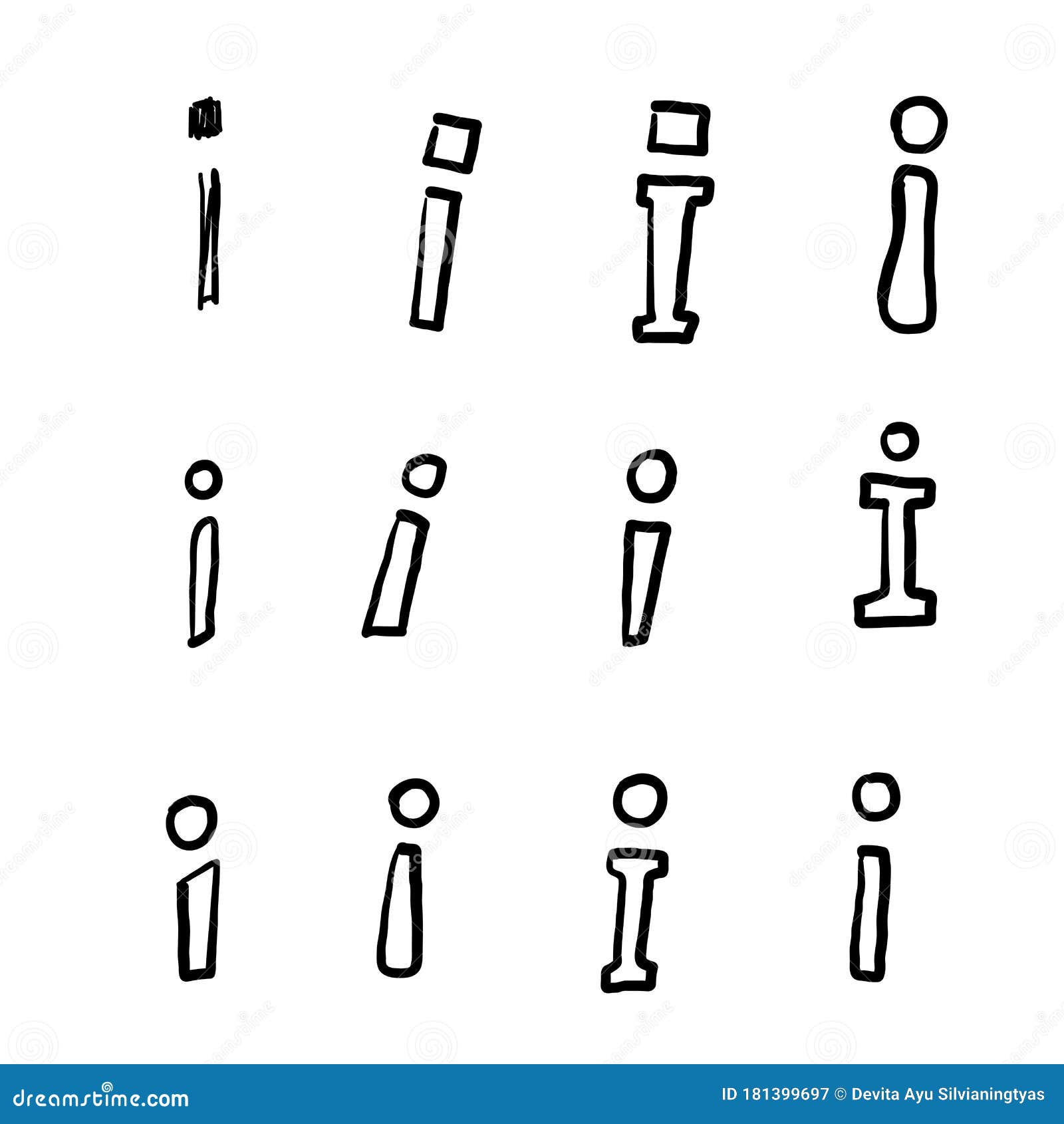 Hand Drawn Doodle Information Sign Icon Illustration Vector Stock ...