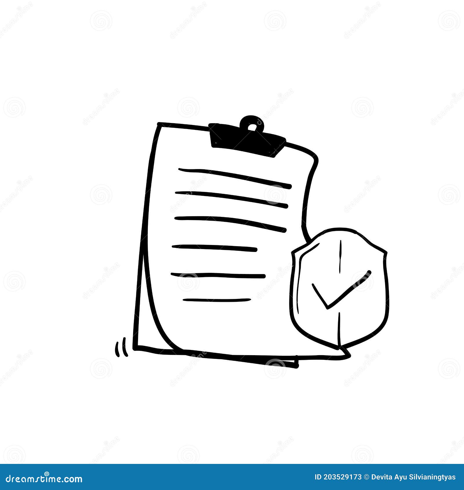 Hand Drawn Doodle Insurance Policy Icon Document Symbol Vector Isolated ...