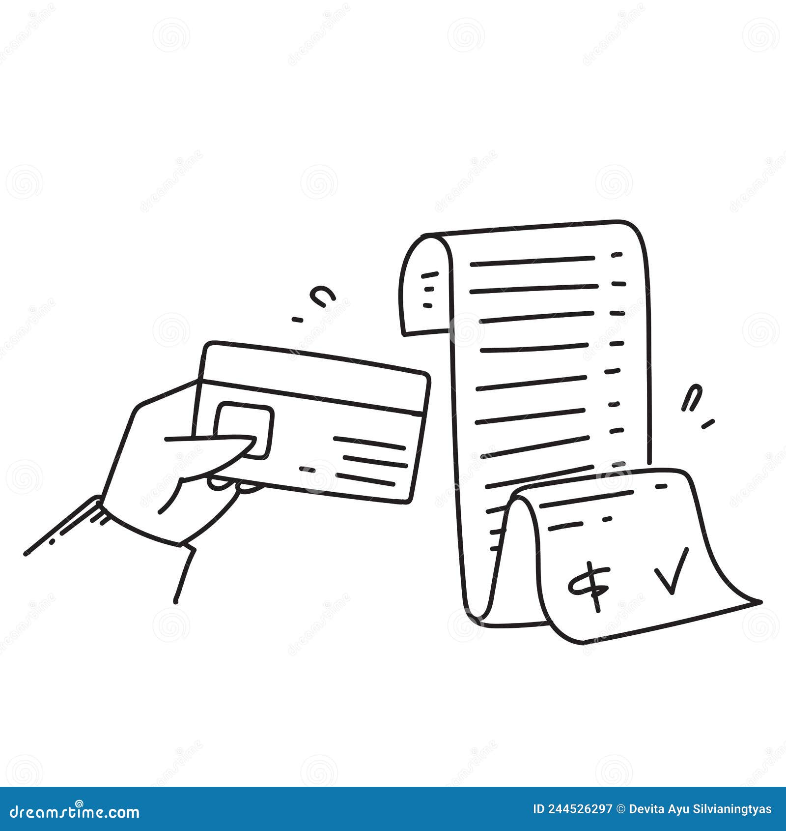 Hand Drawn Doodle Invoice Bill Icon Illustration Vector Isolated Stock ...