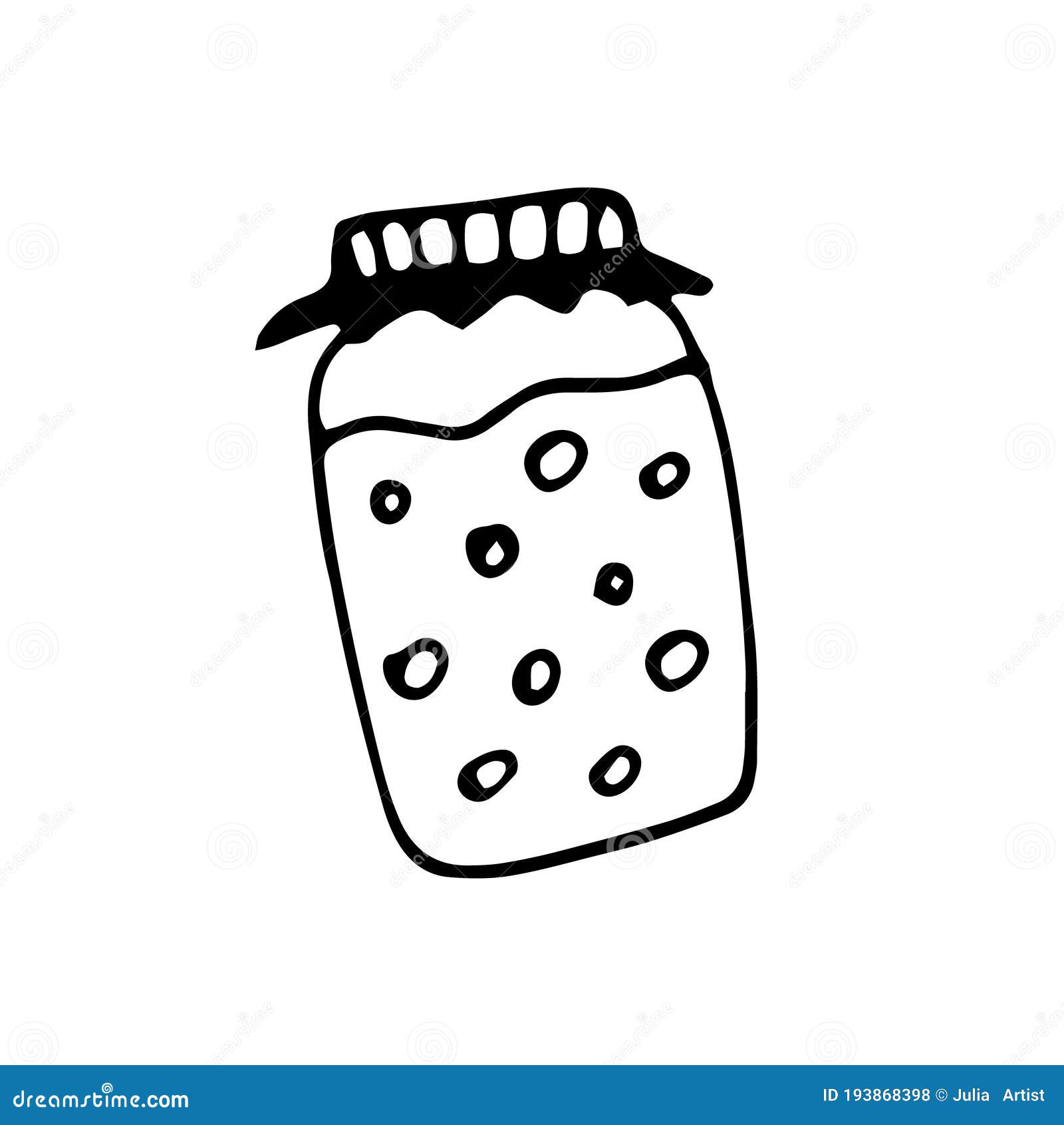 Hand Drawn Doodle Jar of Jam Stock Vector - Illustration of apple ...