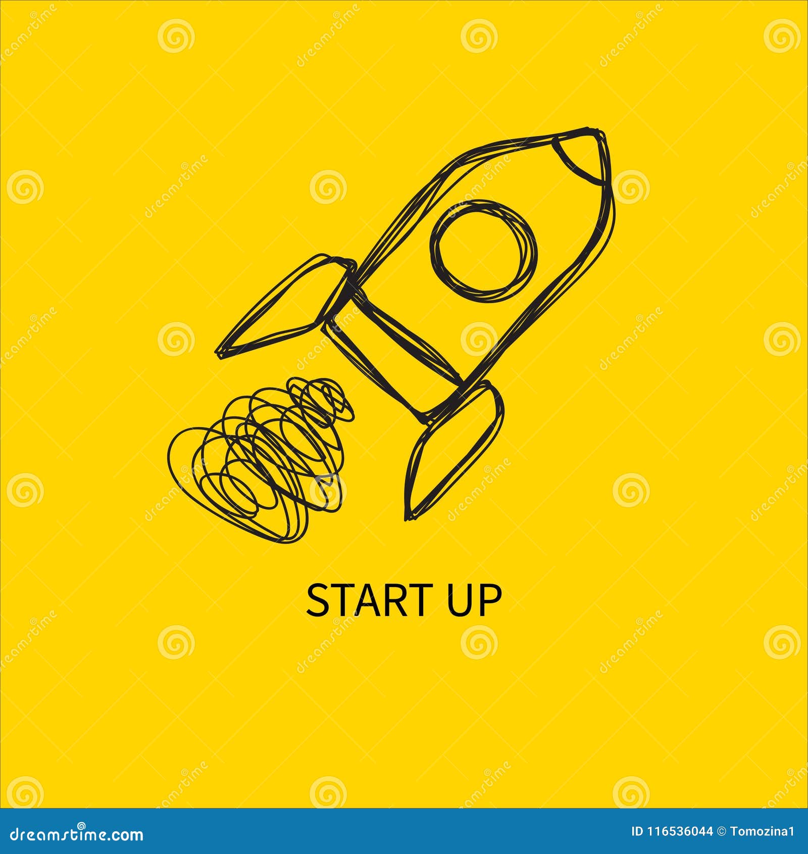 Hand drawn doodle launch stock vector. Illustration of exploration ...