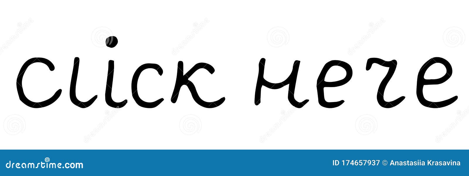 Hand Drawn Doodle Lettering Click Here for Web Design Buttons Stock ...