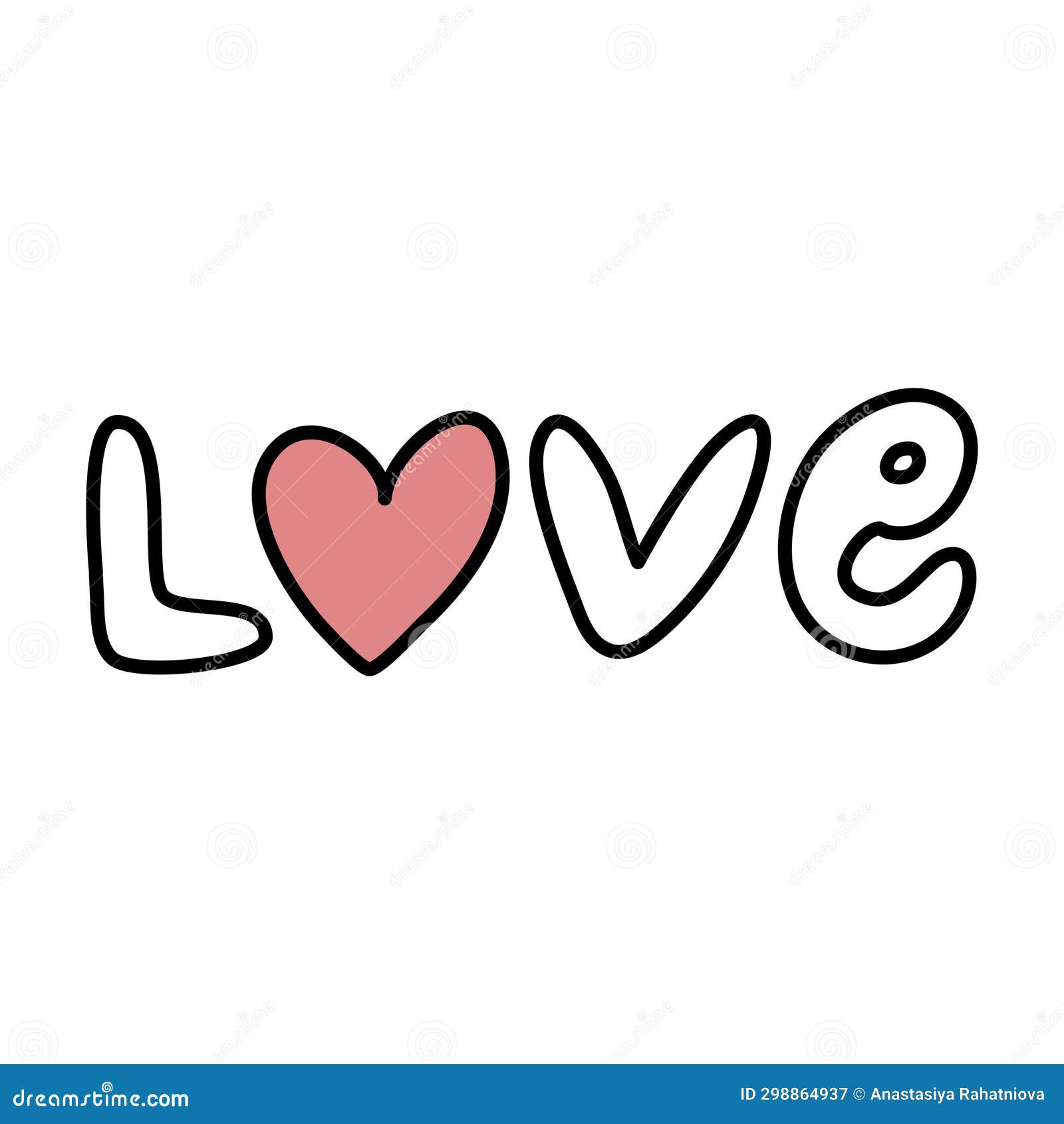 Hand Drawn Doodle Lettering of Word LOVE Stock Illustration ...