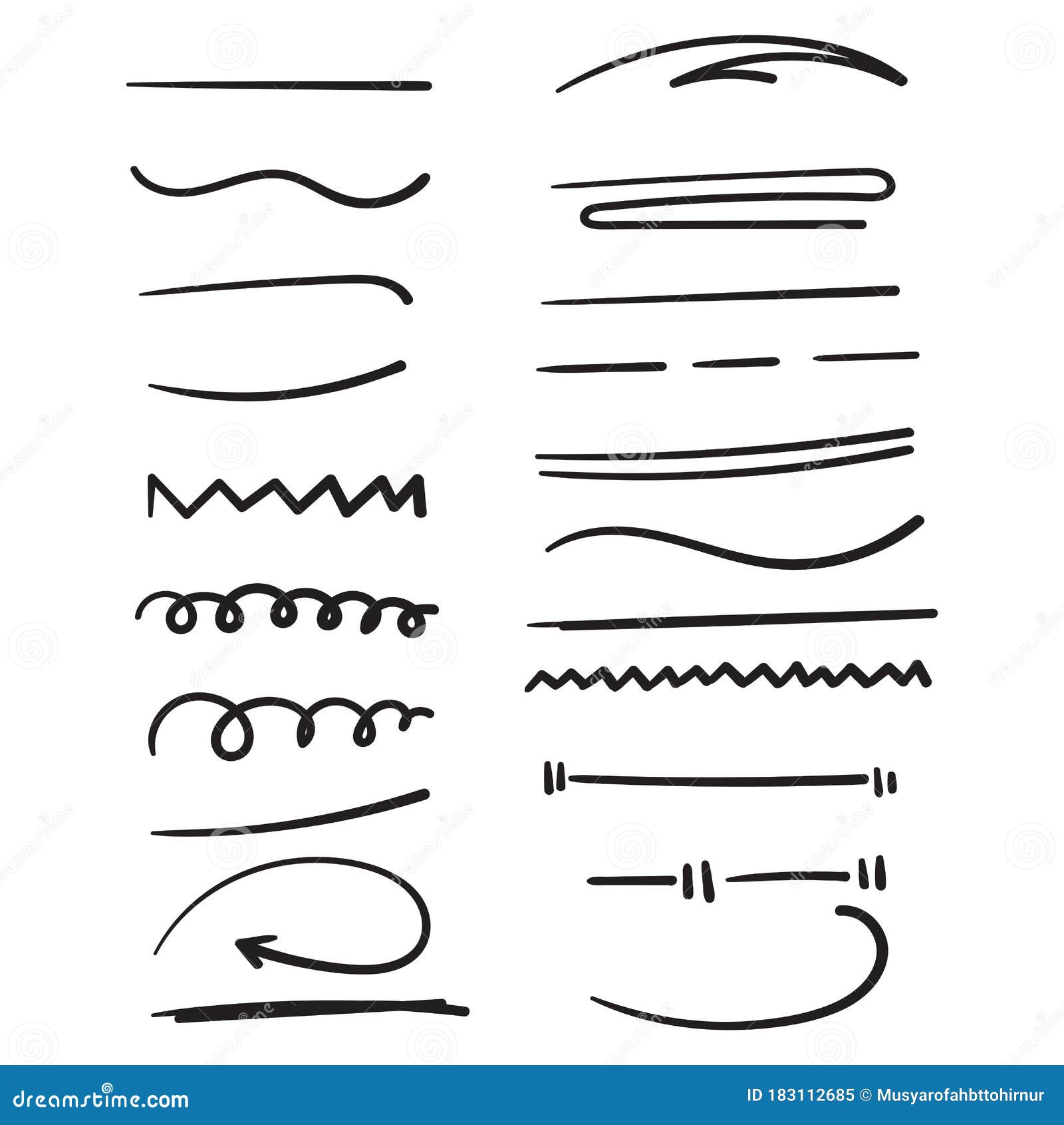 Hand Drawn Doodle Line Art Collection Element Illustration Doodle ...